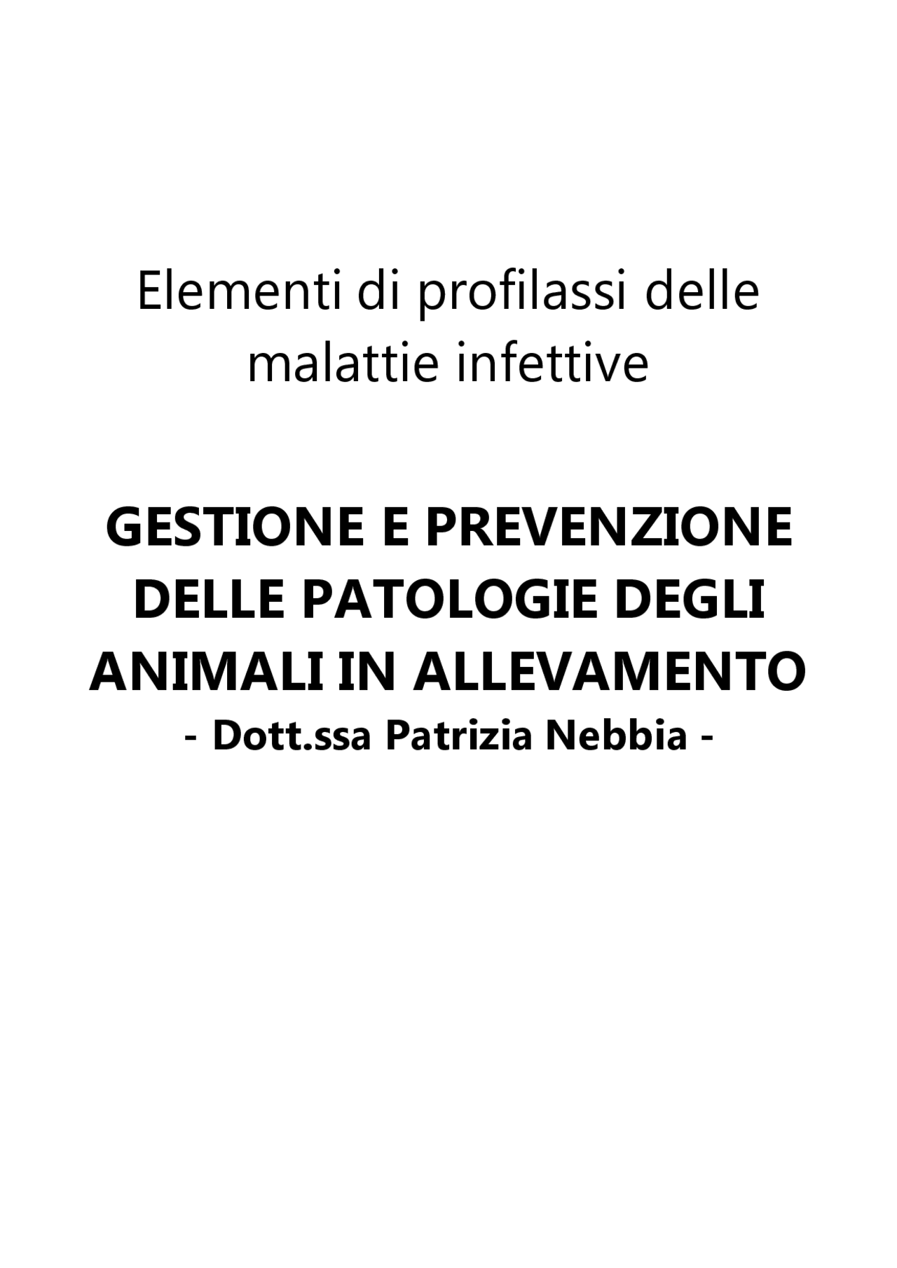 Elementi Di Profilassi Delle Malattie Infettive Nebbia Unito Docsity