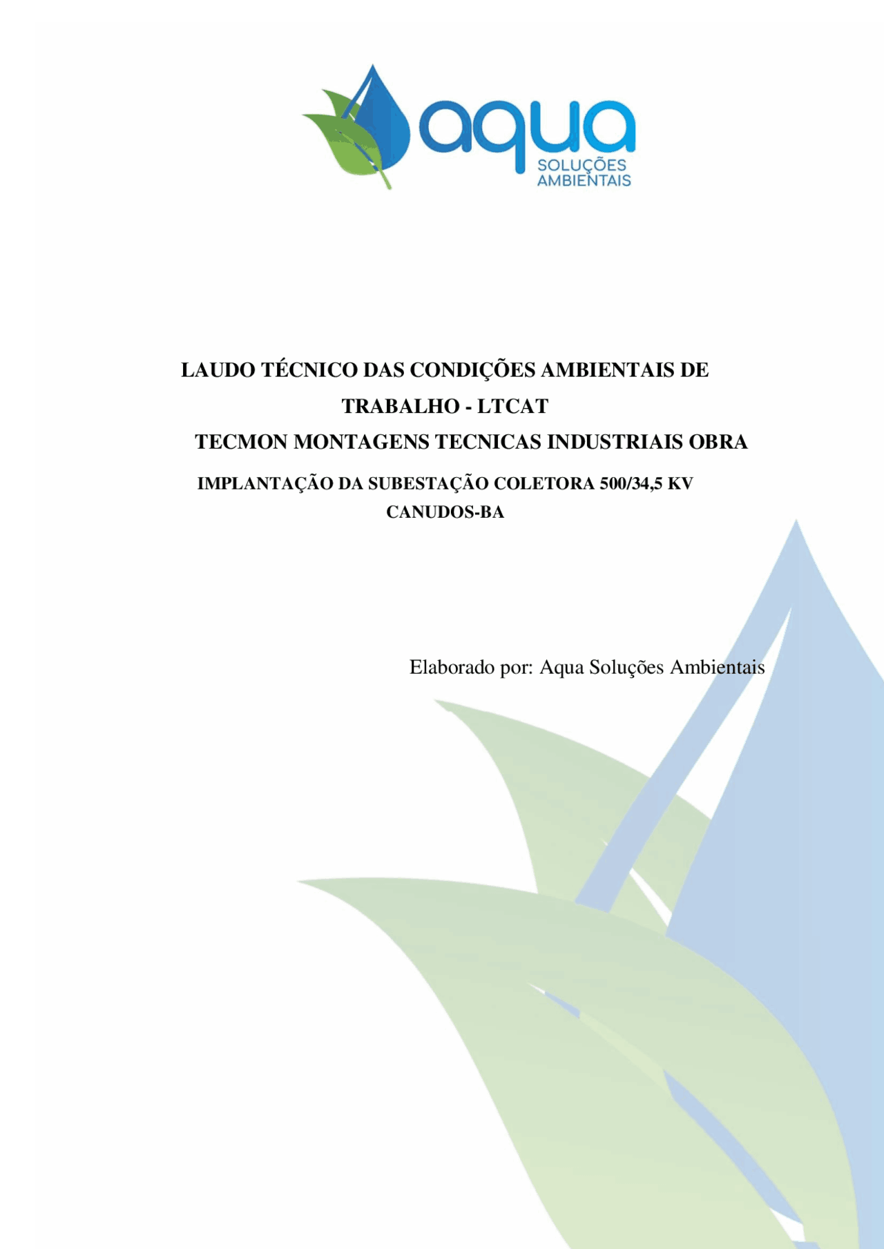 MODELO DE LTCAT LAUDO TÉCNICO DAS CONDIÇÕES AMBIENTAIS DO TRABALHO ...