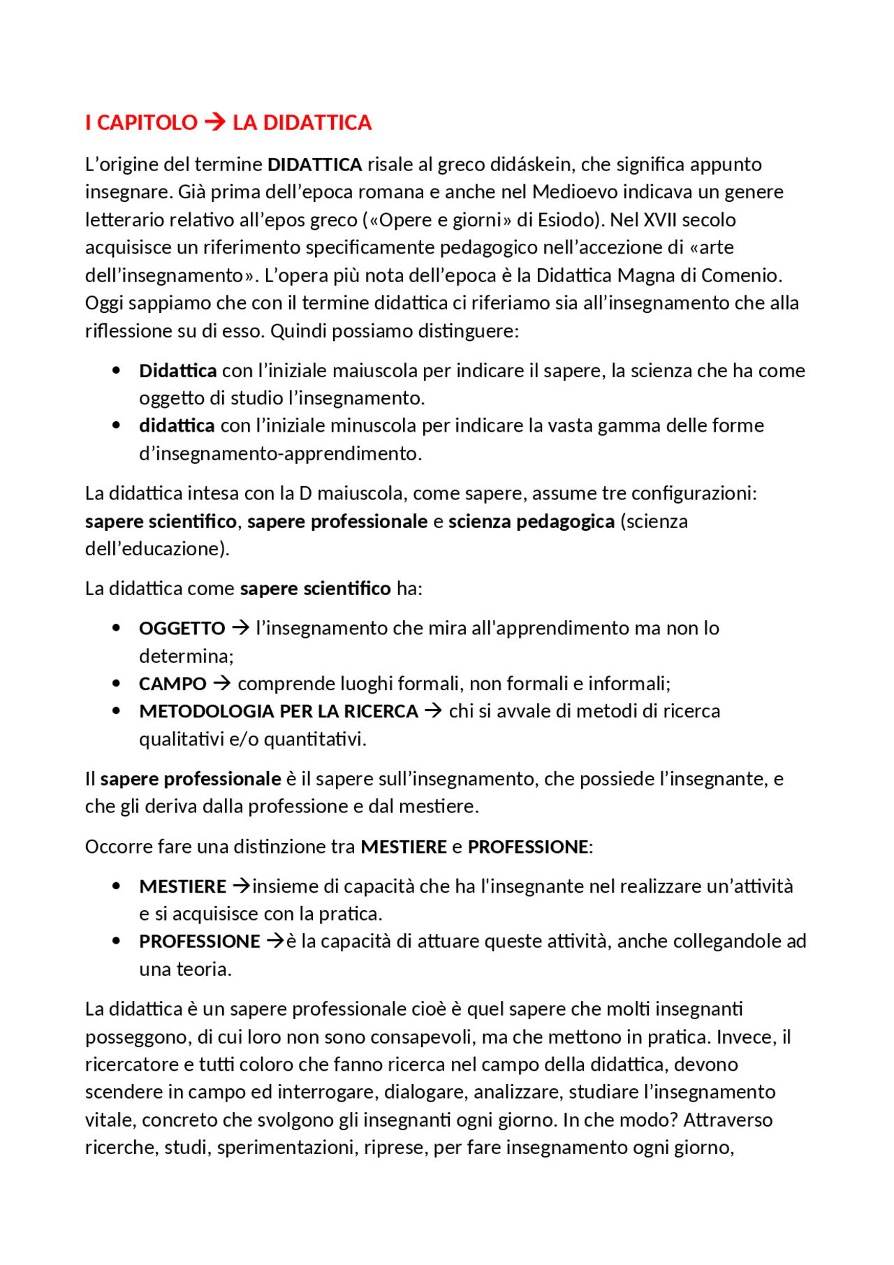Manuale Di Didattica Generale Docsity