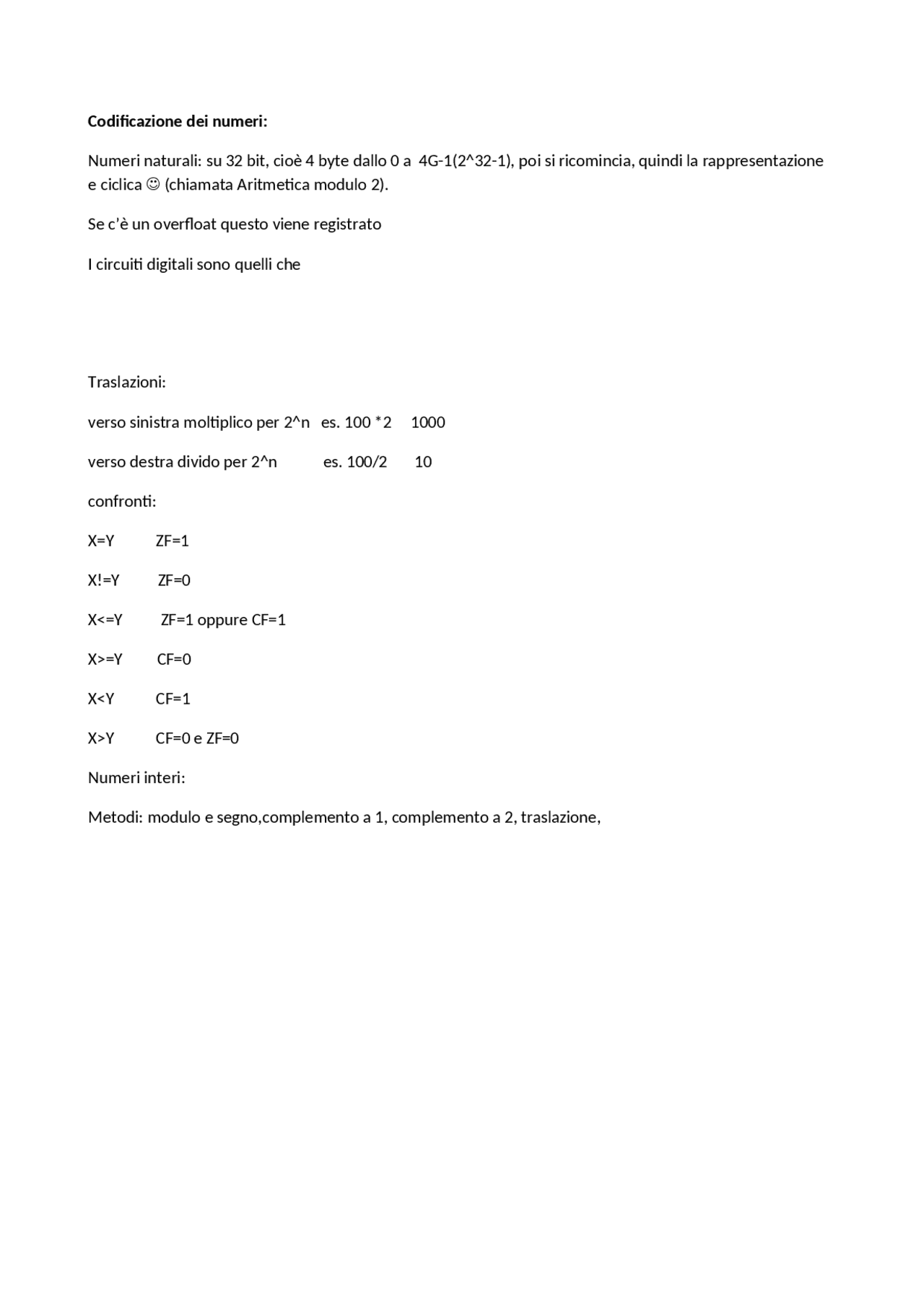 Codificazione Dei Numeri Docsity