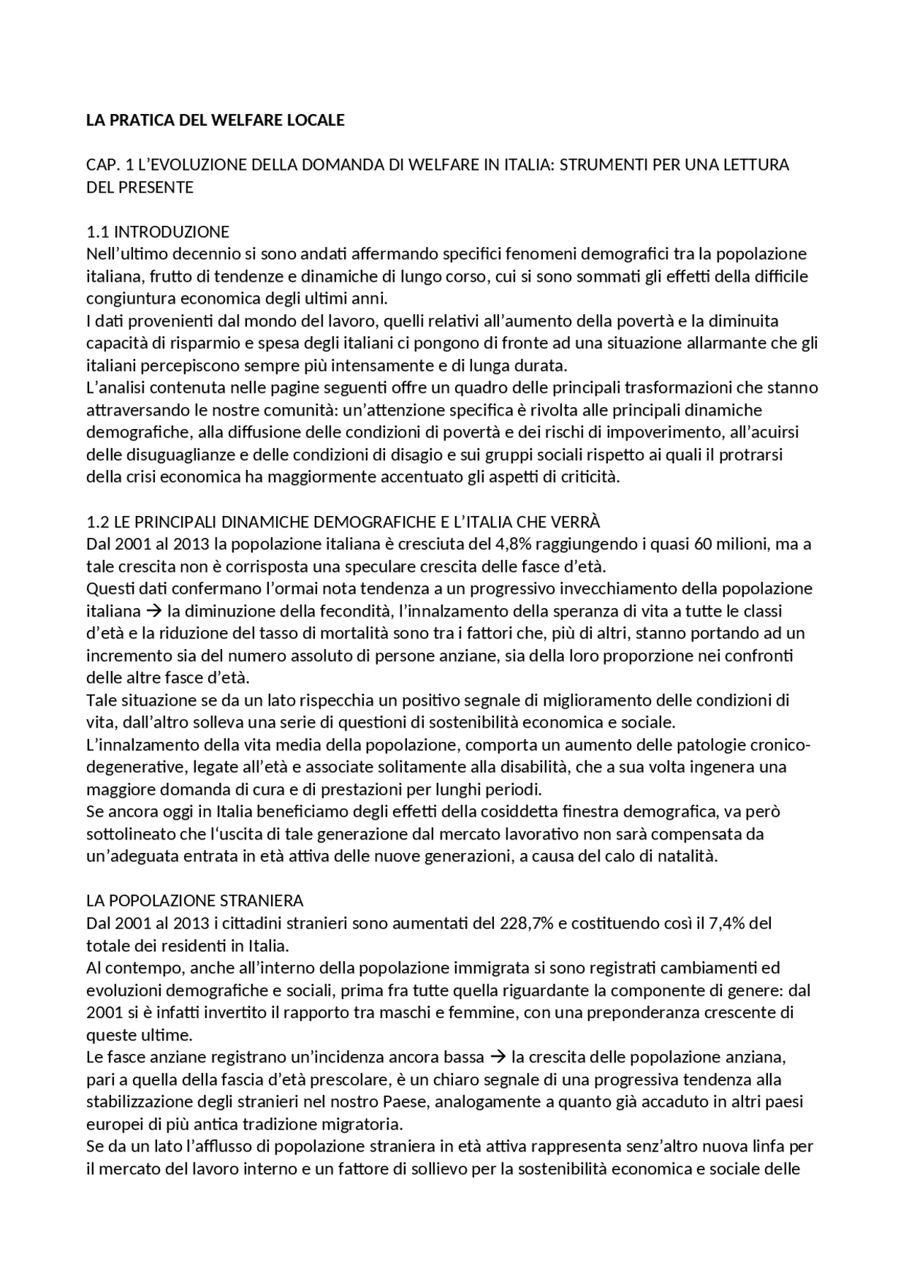 Riassunto La Pratica Del Welfare Locale Docsity