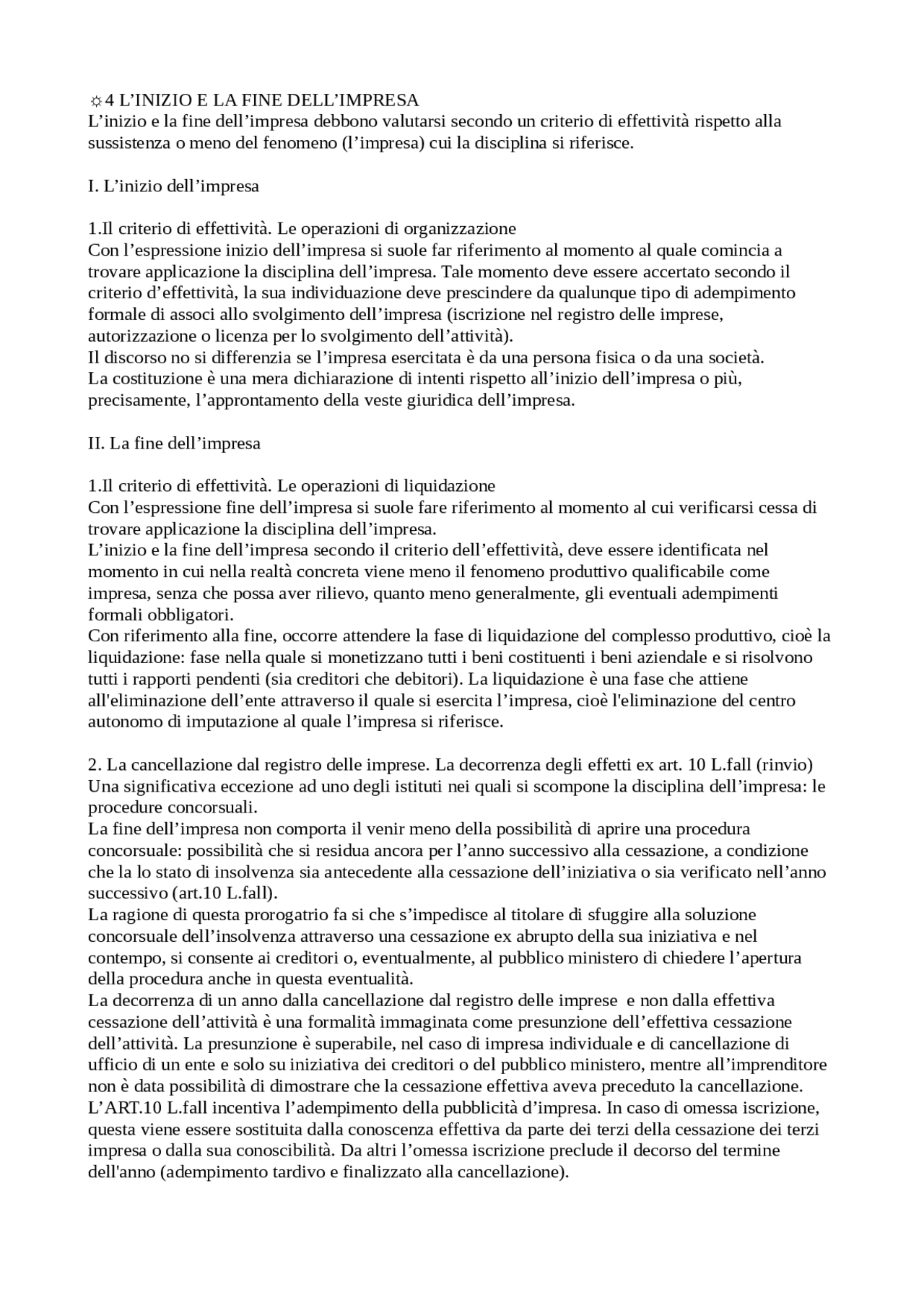 Capitolo 4 Libro Cian Diritto Commerciale Docsity