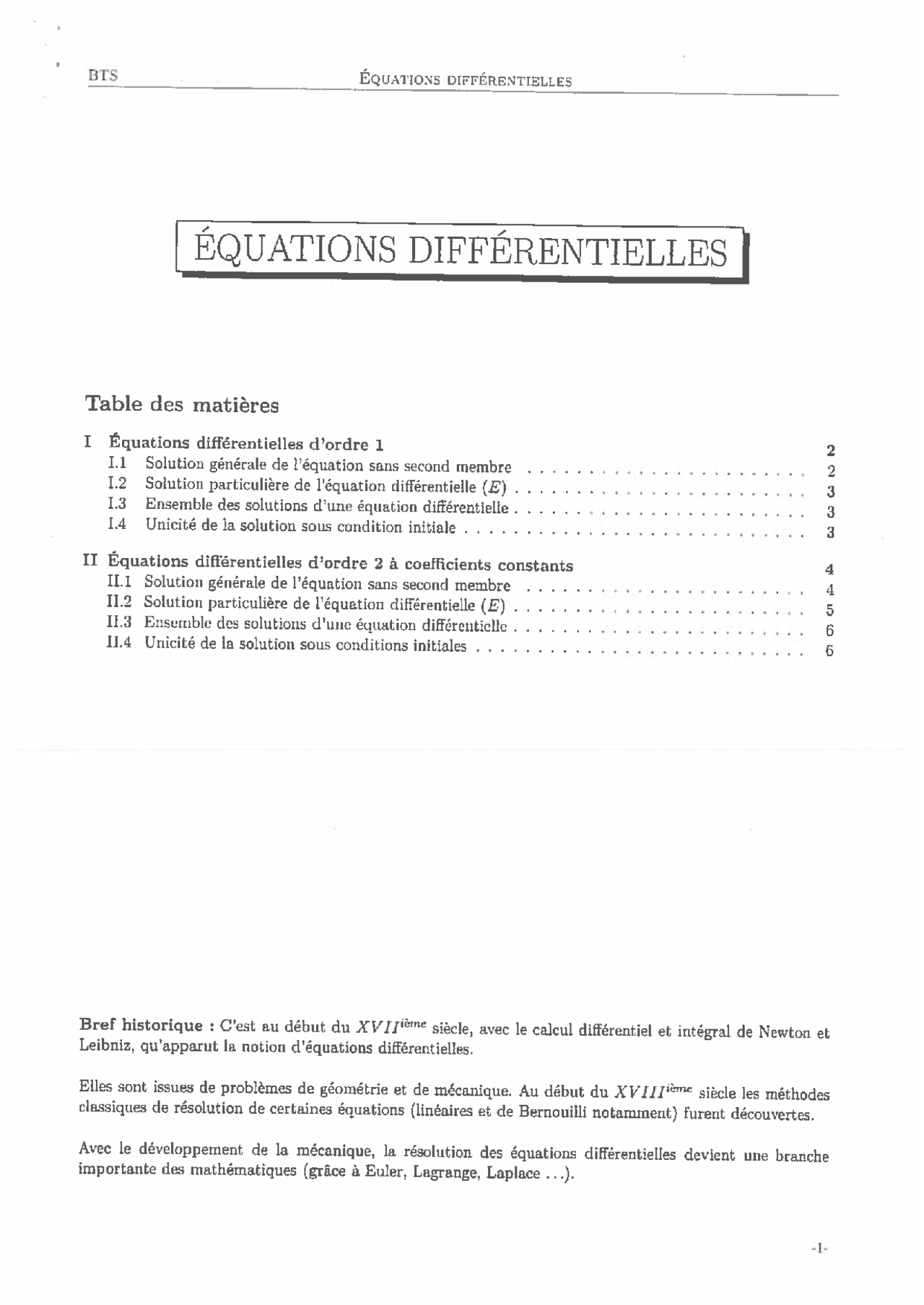 équations Differentielles Docsity