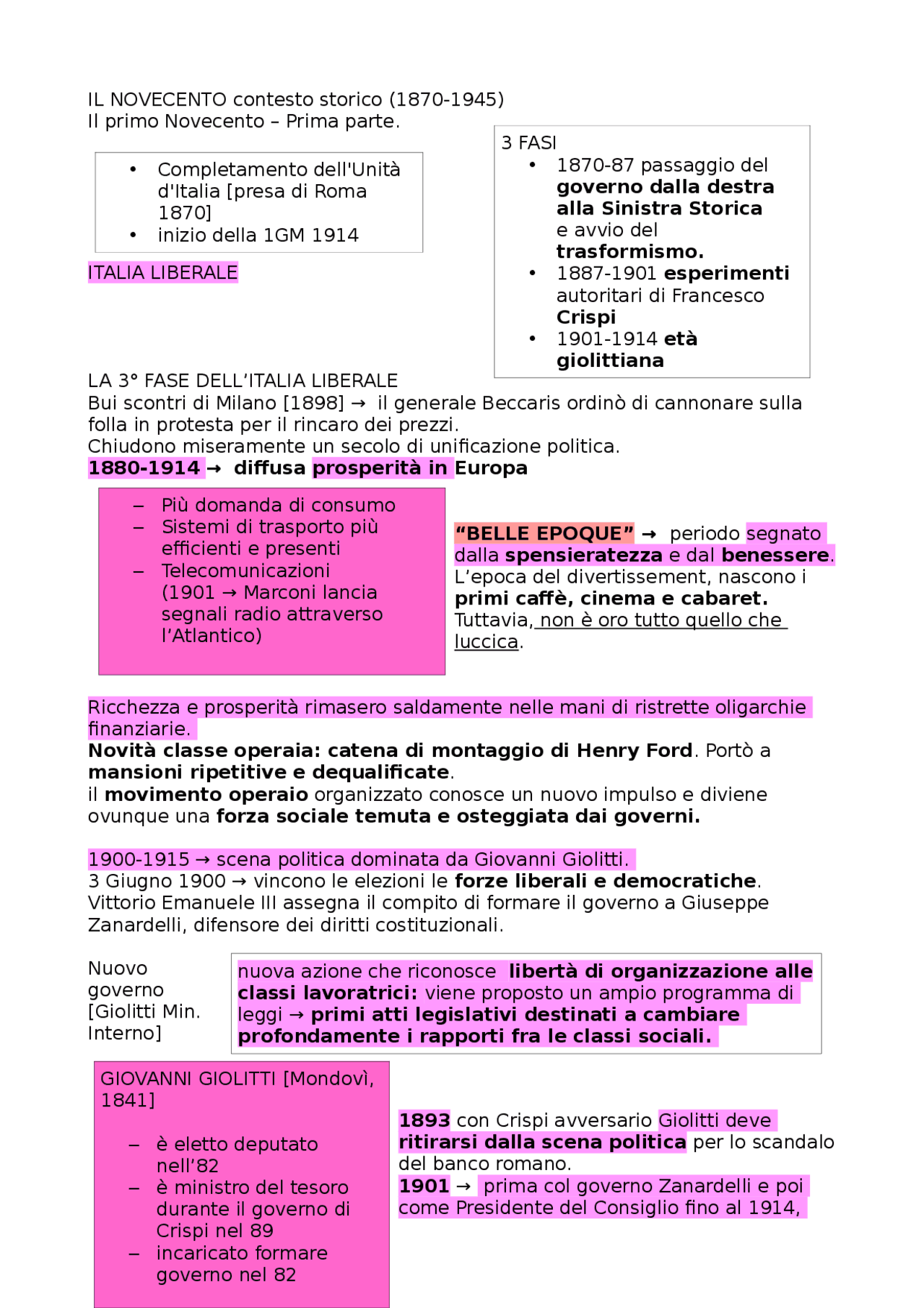 Corrente Crepuscolare Docsity