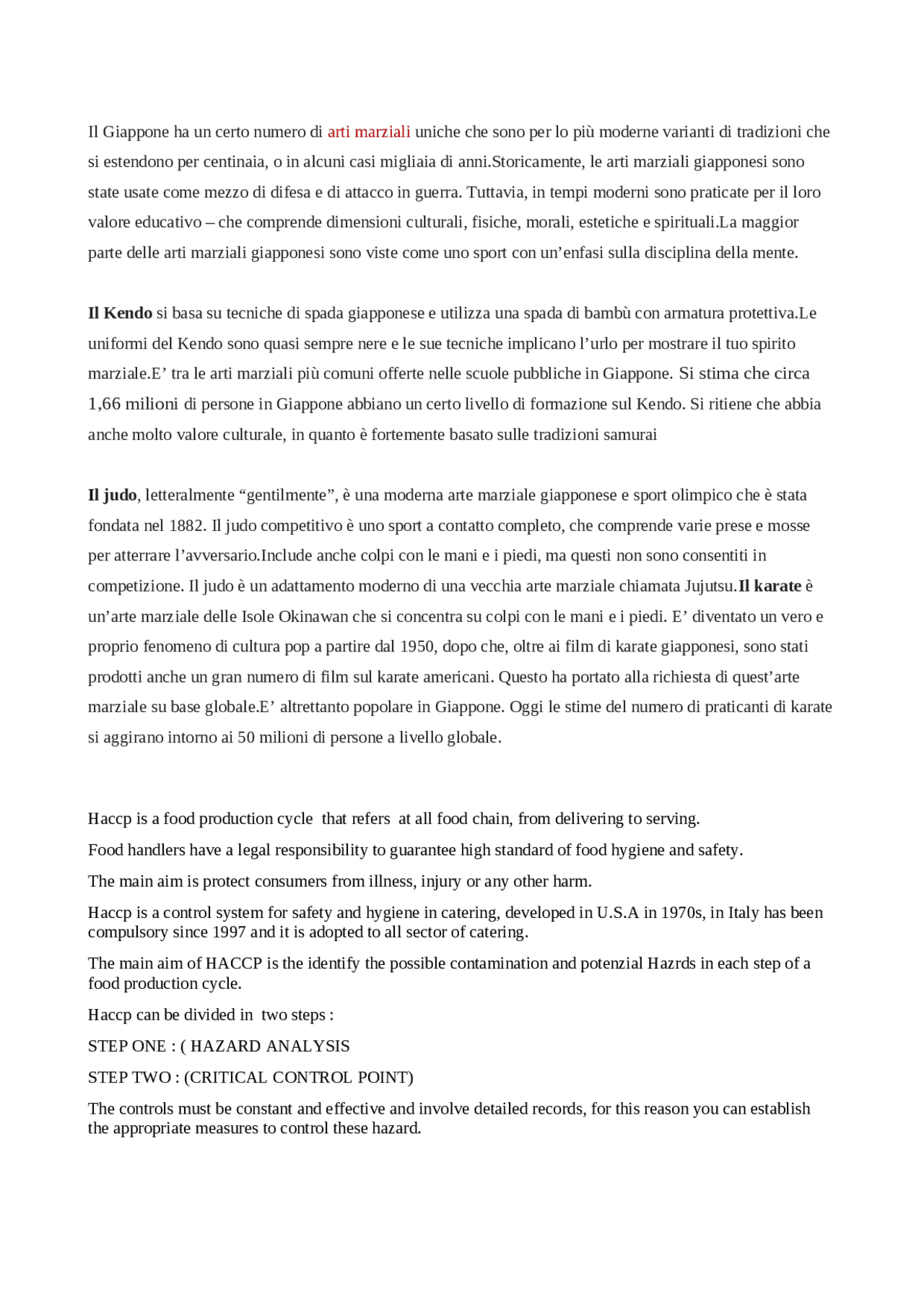 Scienze E Inglese Haccp Docsity