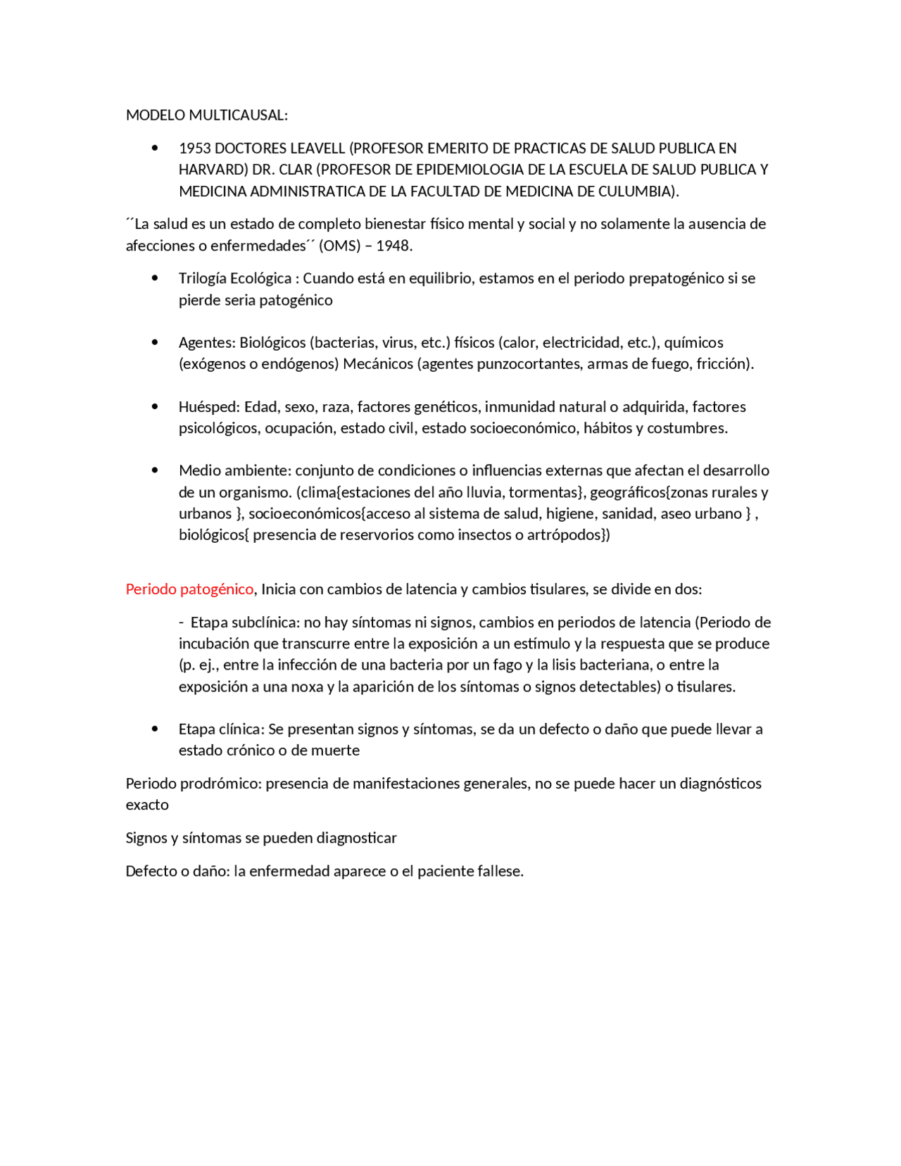 Modelo multicausal epidemiologia - Docsity