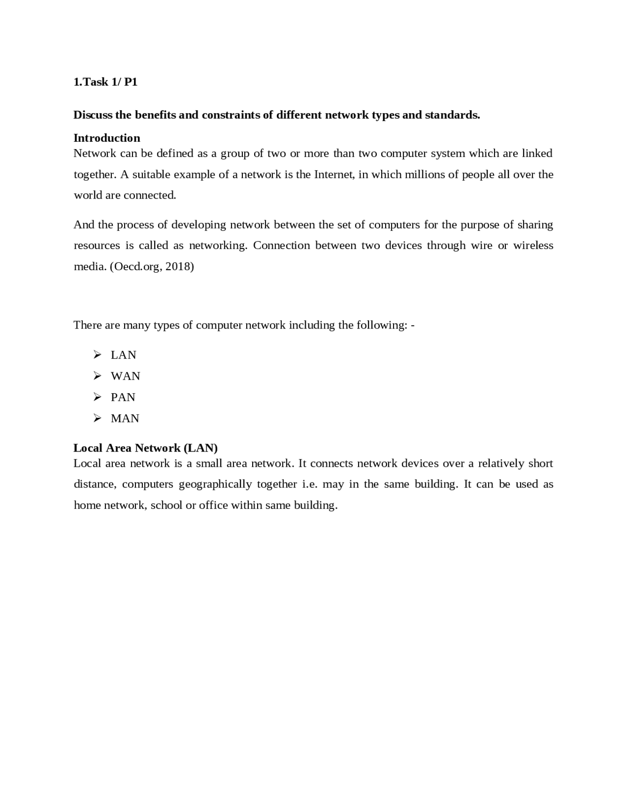 Pearson Level 4 Networking Assignment Docsity