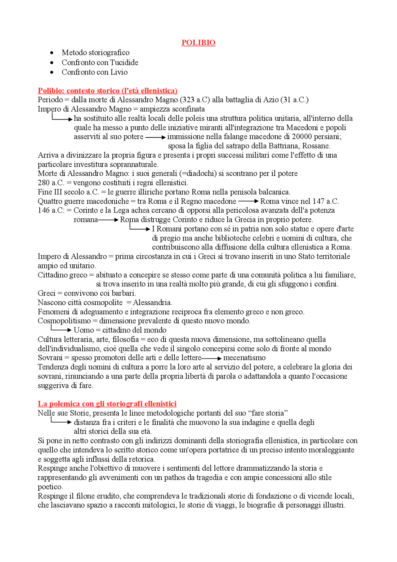 Appunti Schematici Su Polibio Docsity