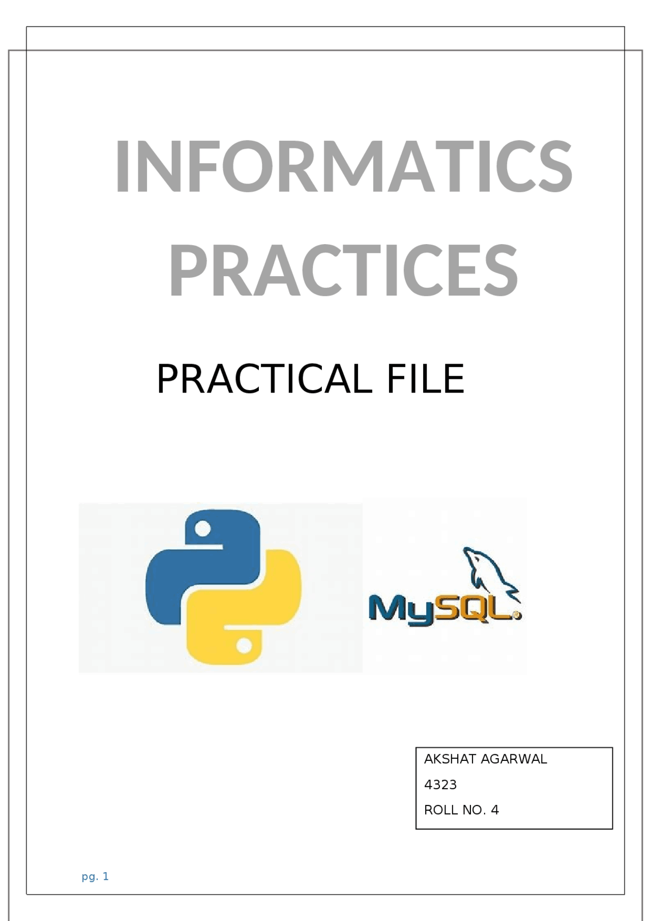 Informatics Practical Docsity