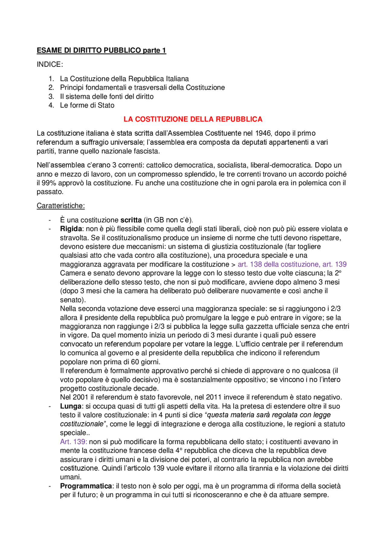 Esame Diritto Pubblico Parte 1 Docsity
