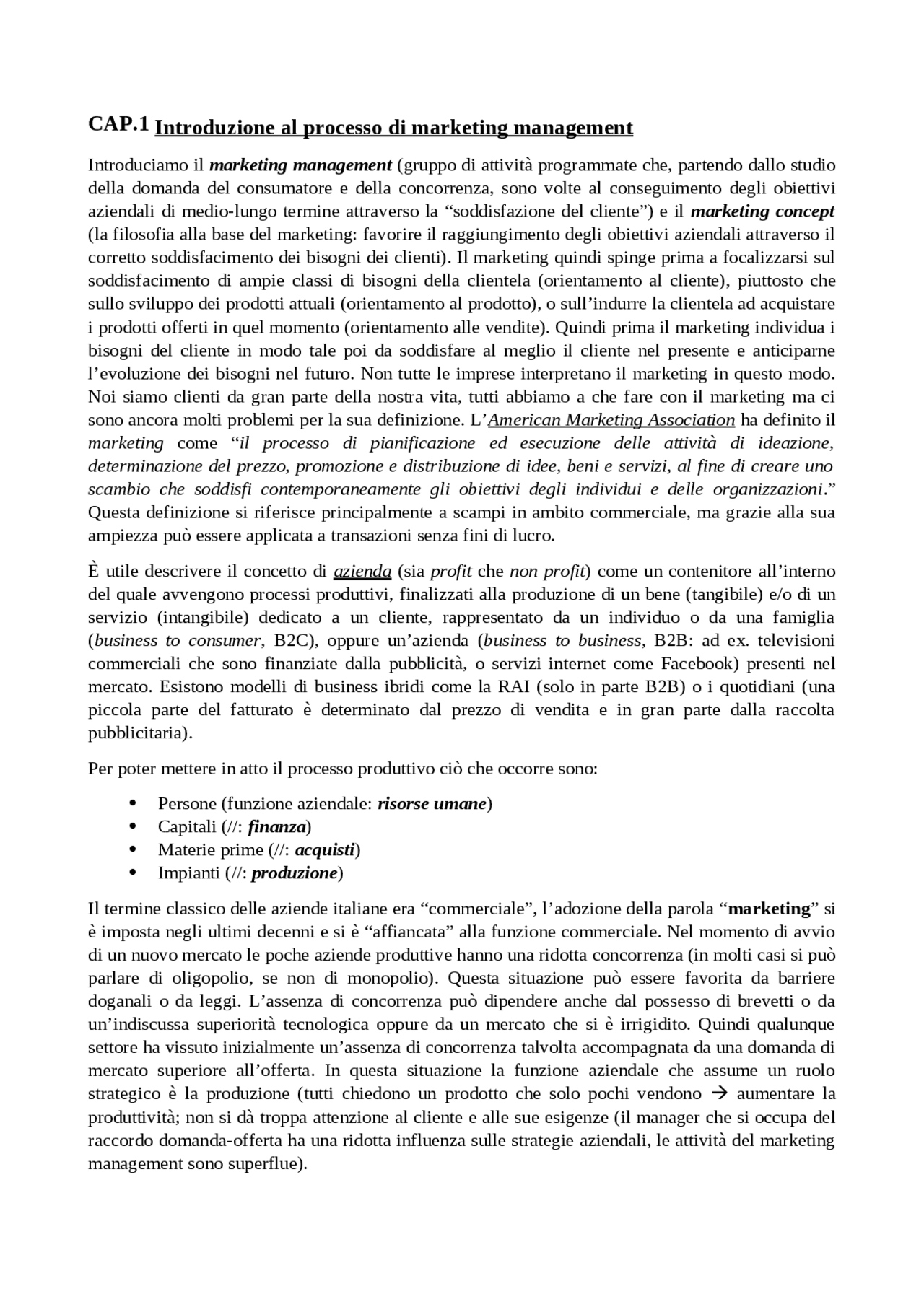 Manuale Di Marketing Per Lesame Docsity