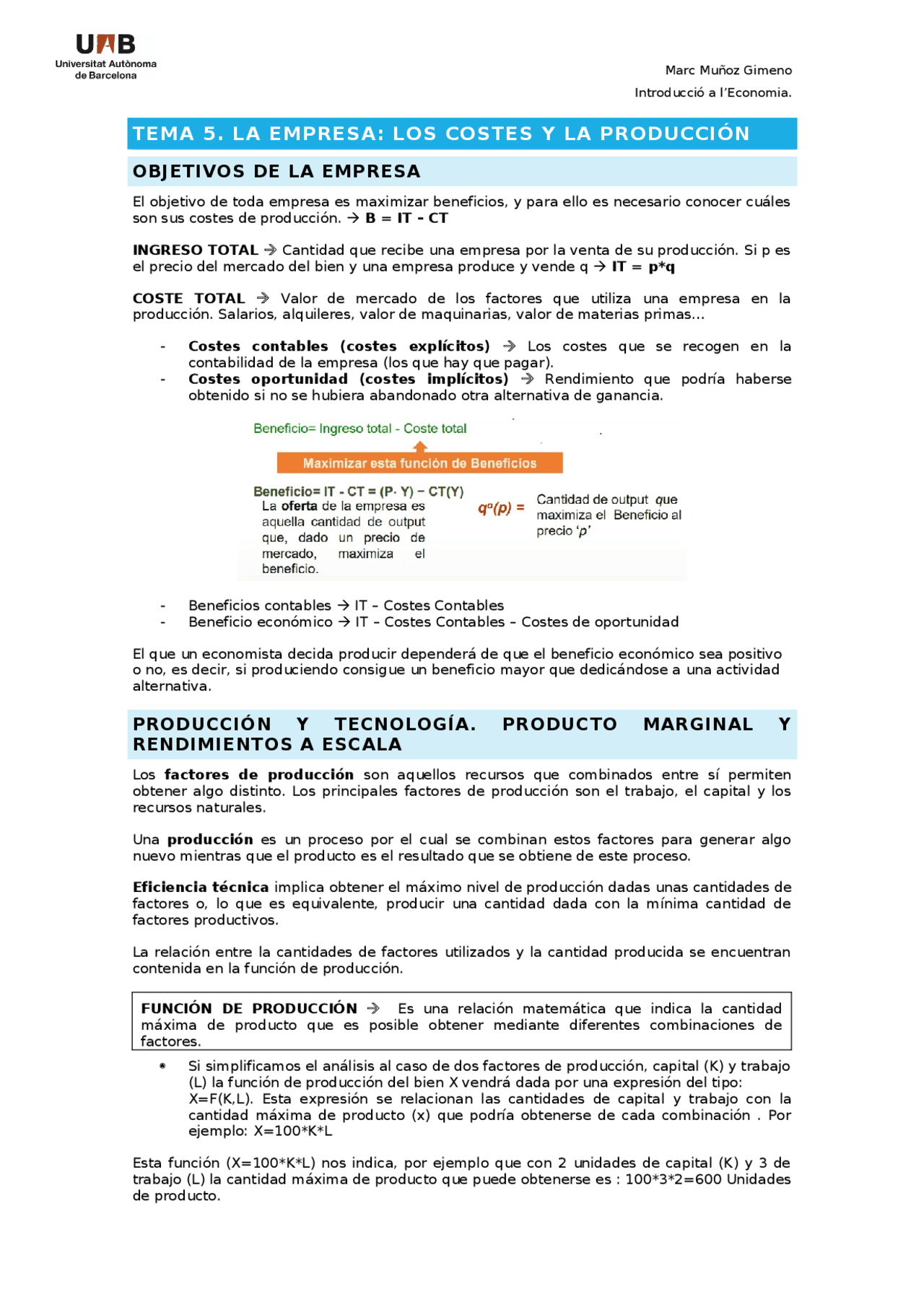 Tema 5 Intro Economia Uab Apuntes De Macroeconomía Docsity