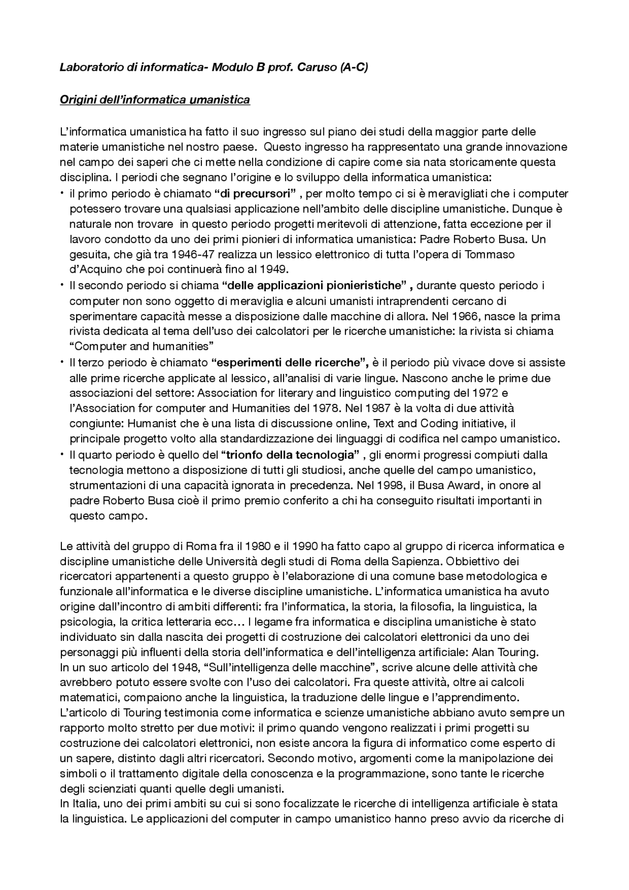 Informatica Modulo B Prof Caruso Sbobinature Di Elementi Di