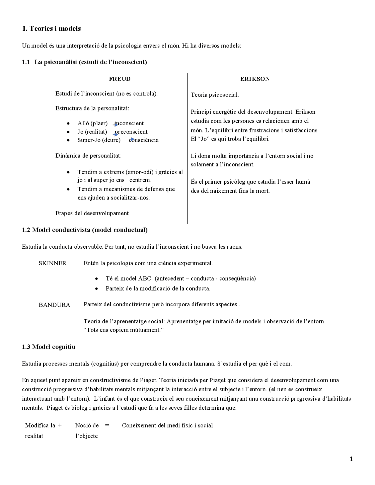 Psicologia Del Desenvolupament 1 Docsity