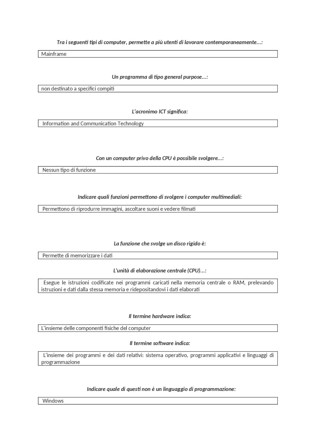 Informatica Pegaso Docsity