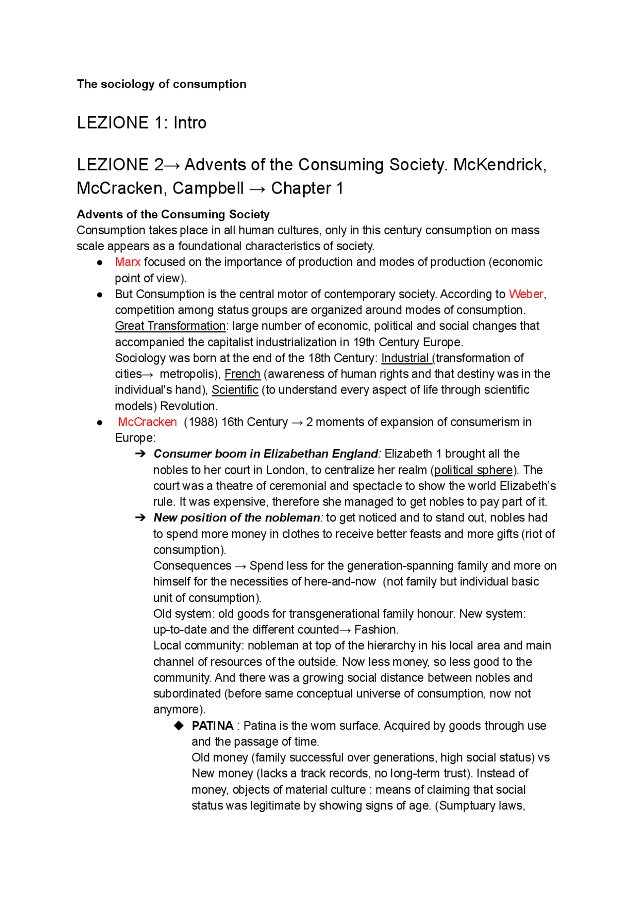 Sociology of Consumption and Corporate Culture - Docsity