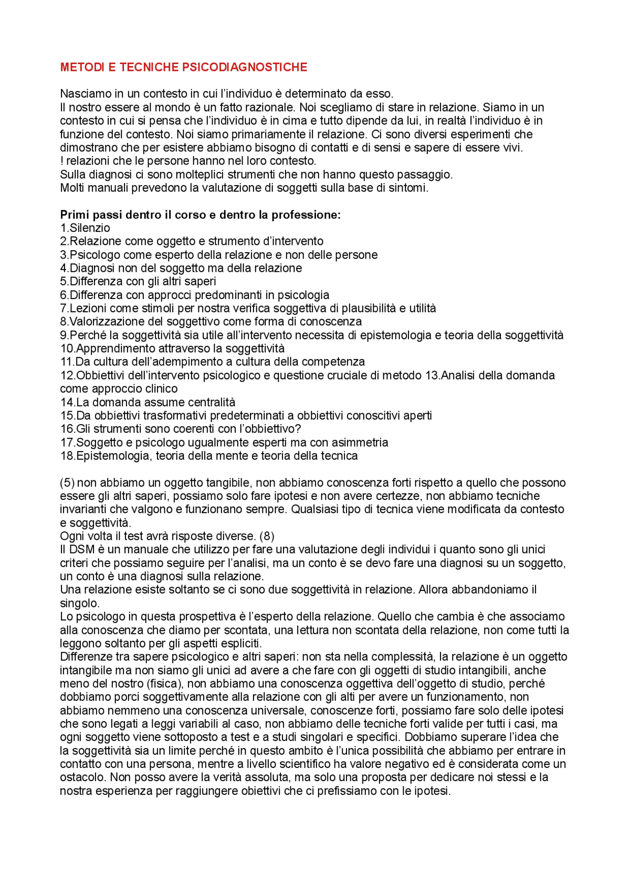 Metodi E Tecniche Psicodiagnostiche Appunti Docsity