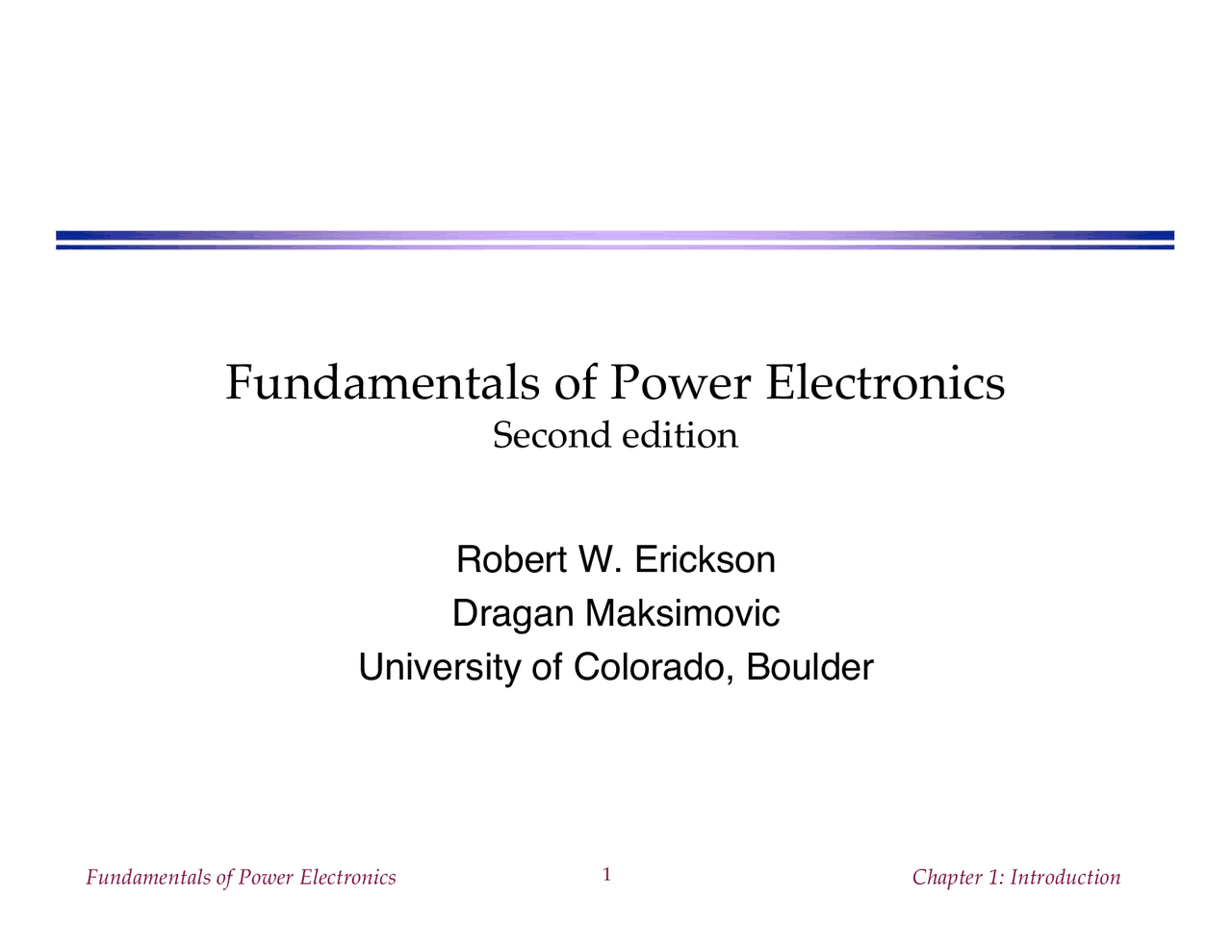 Fundamentals Of Power Electronics Docsity