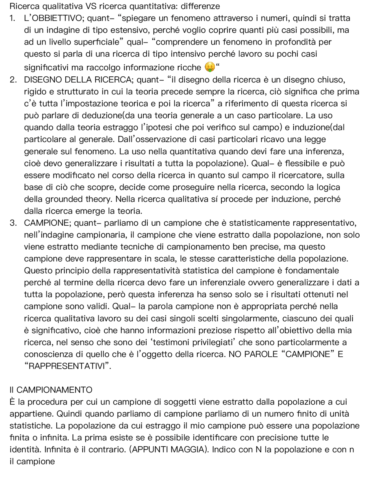Elementi Chiave Della Ricerca Quantitativa E Qualitativa Docsity