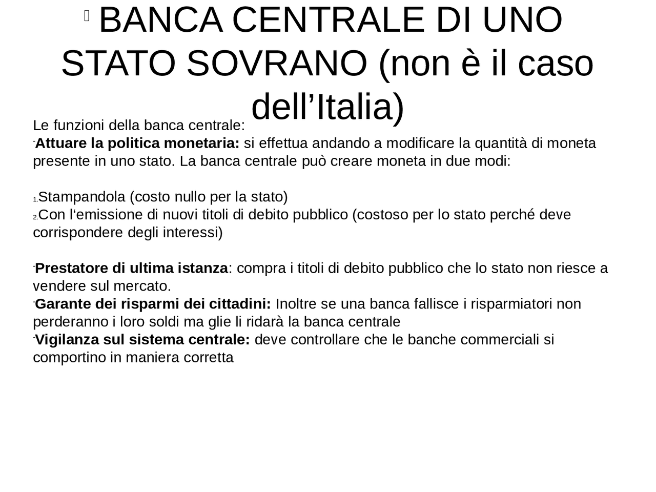 Importanza Sovranità Monetaria Docsity