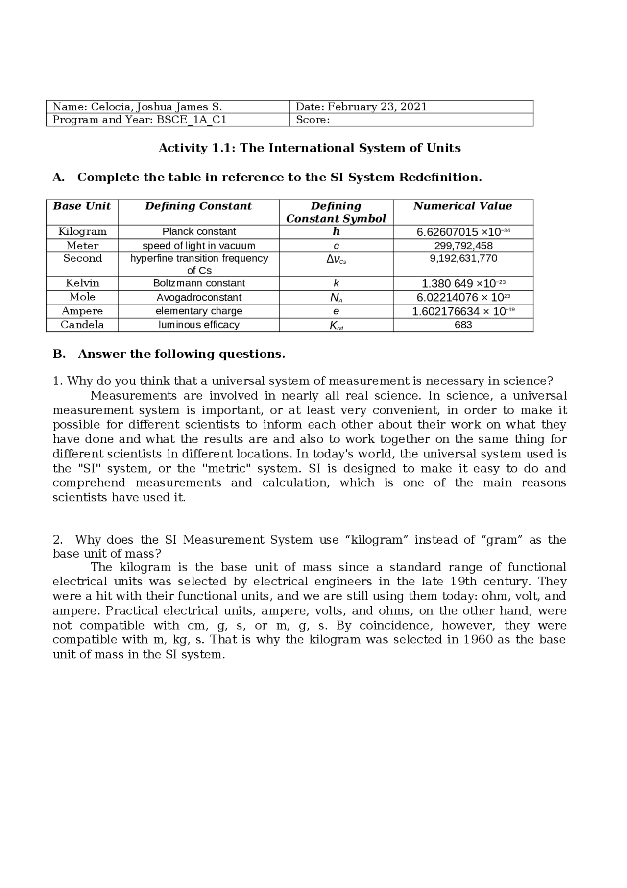 Assignments For Life Docsity