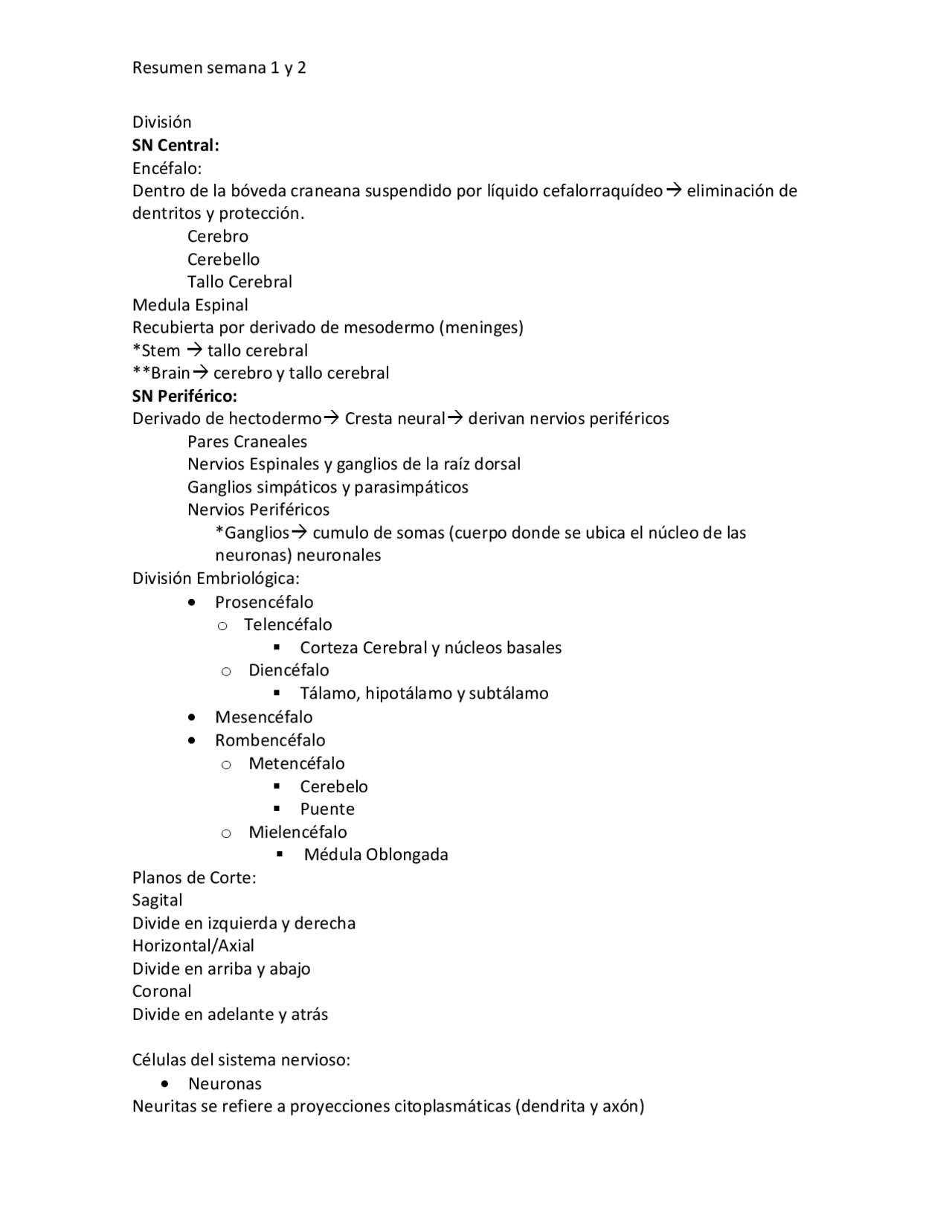 Neuroanatomia Principios Resúmenes De Neuroanatomía Docsity