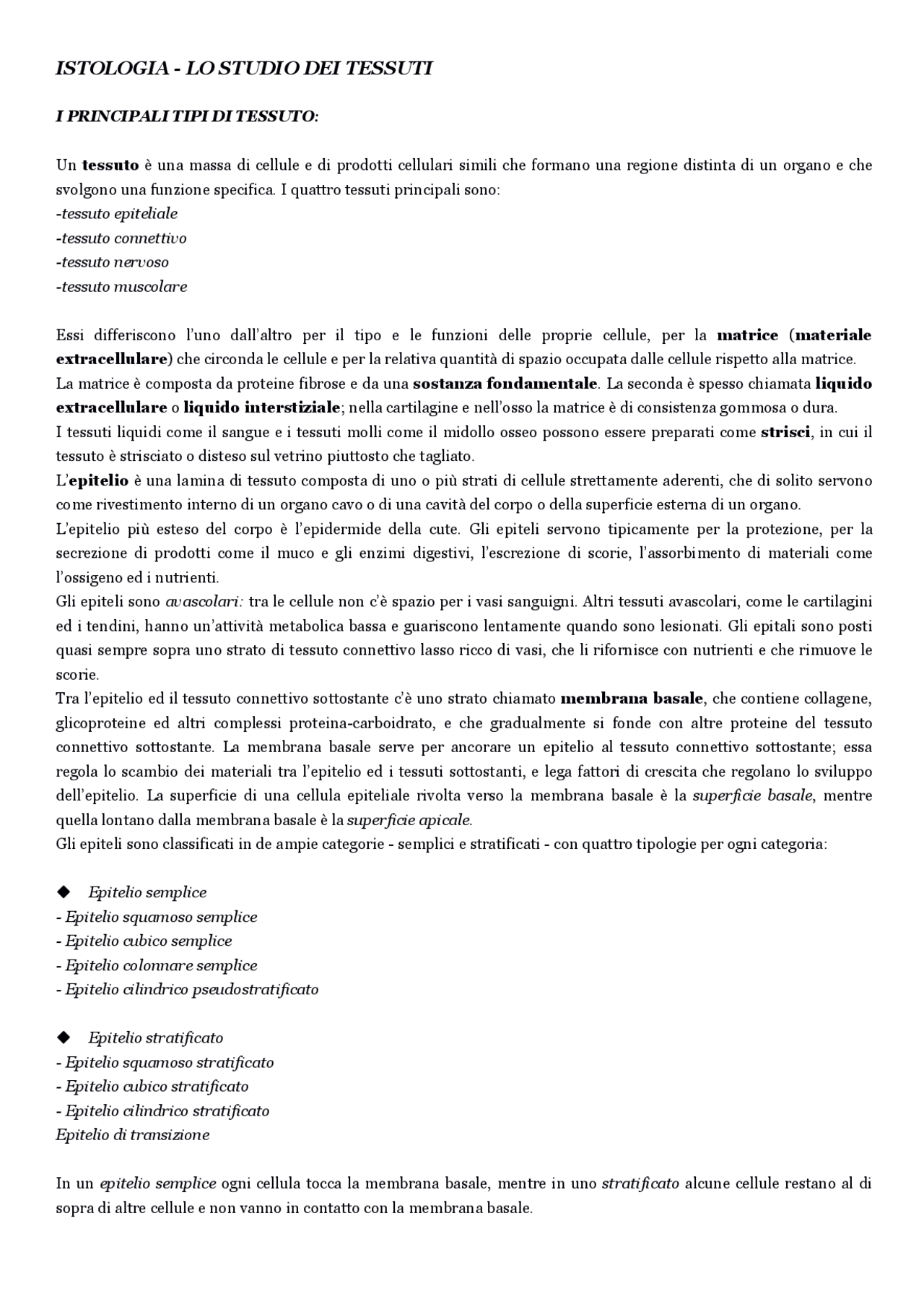 Anatomia Umana Per Scienze Motorie Docsity