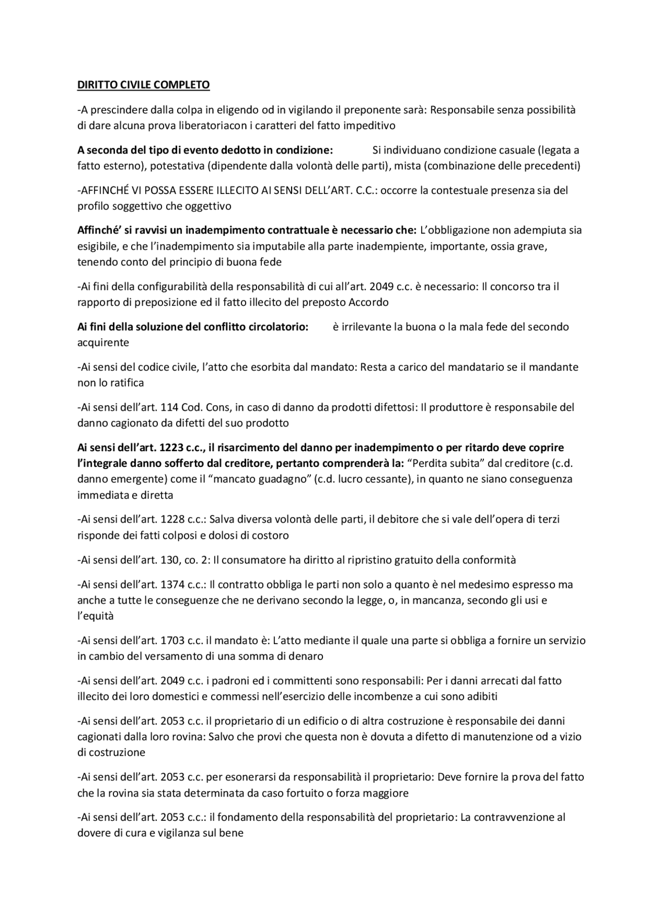 Test Esame Diritto Civile Docsity