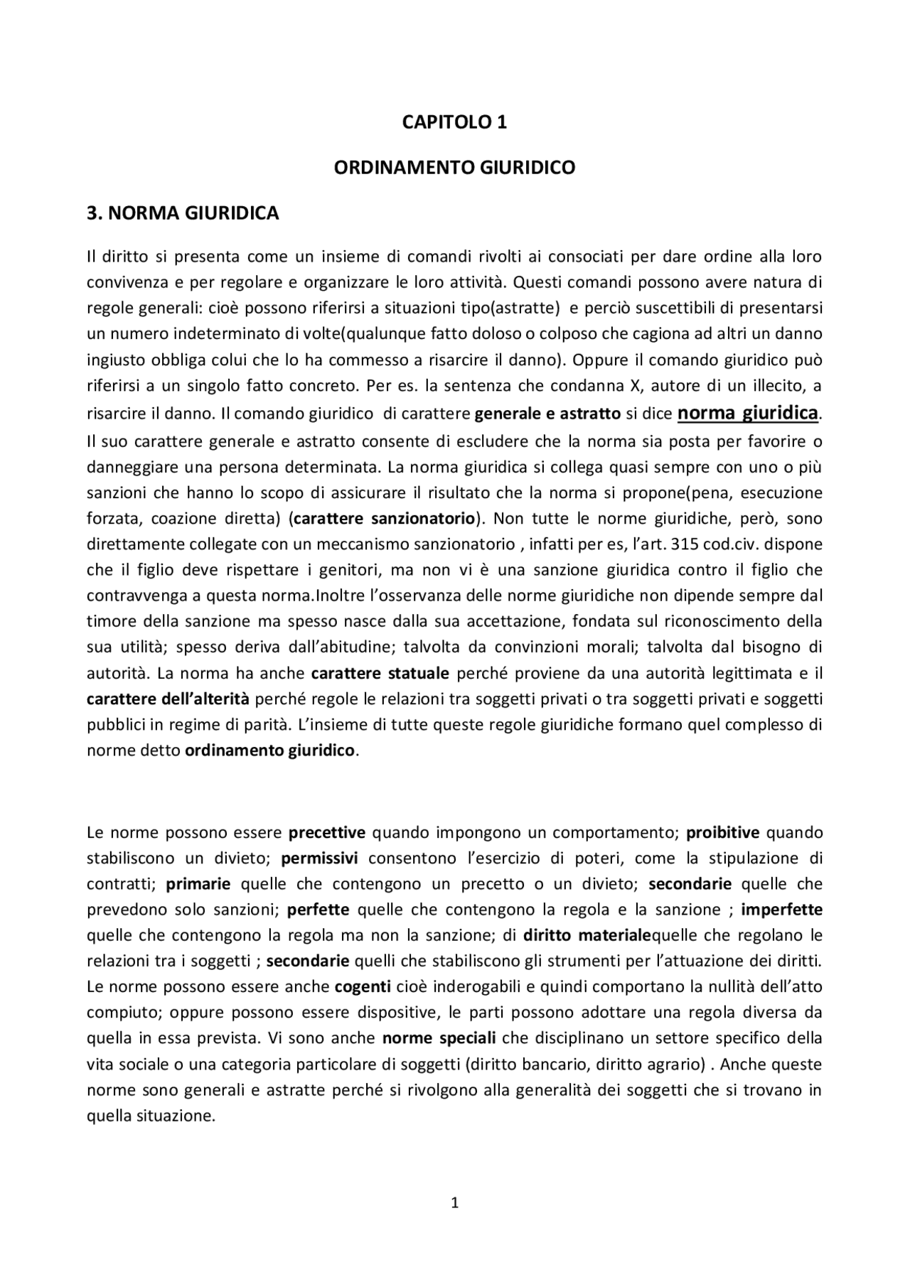 Diritto Civile 1 Sintesi Docsity