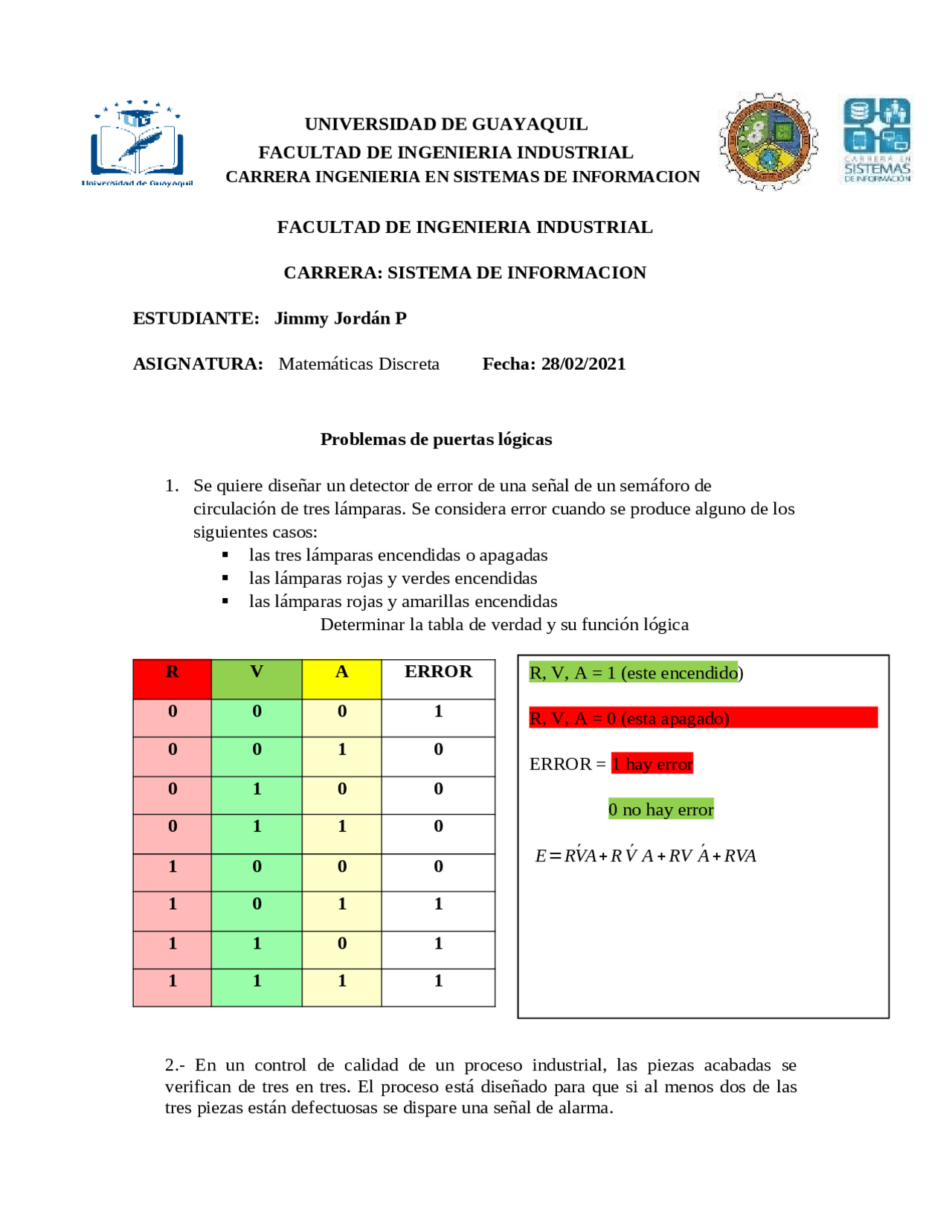 Tarea DE MATEMATICAS | Ejercicios de Matemáticas - Docsity