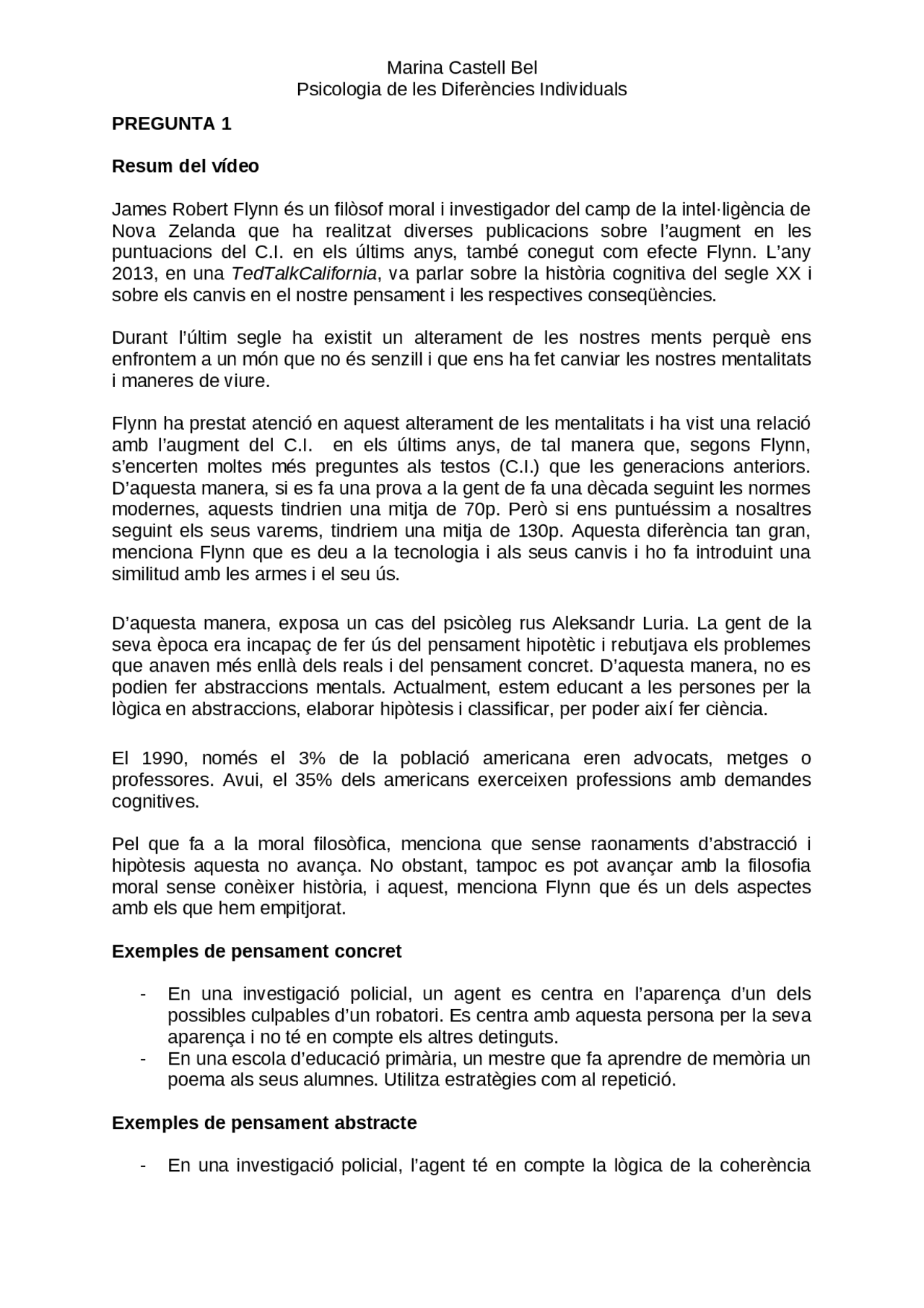 Resposta Pac 1 Psico De Les Diferències Individuals Docsity