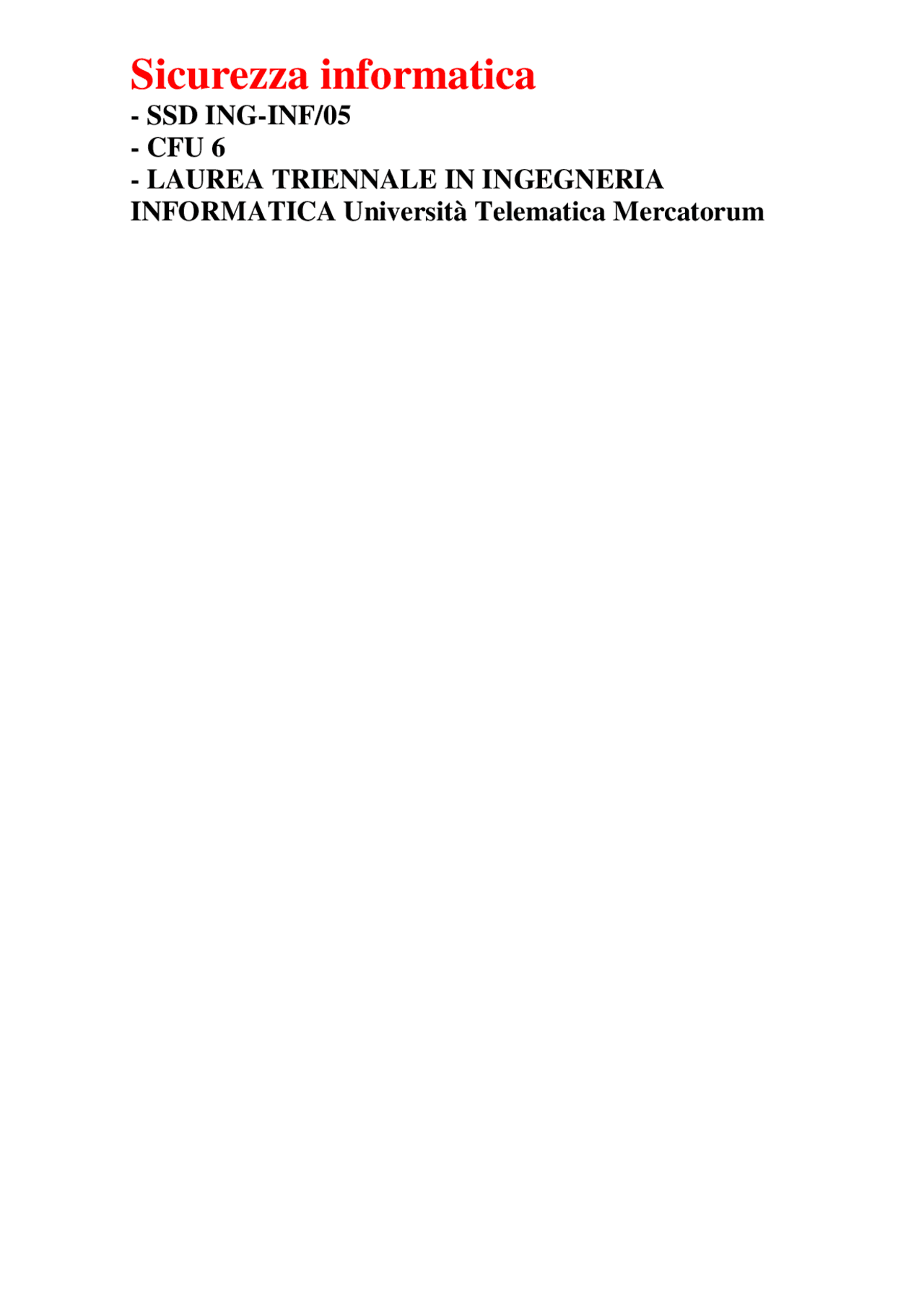 Sicurezza Informatica Test Svolto Domande Chiuse Mercatorum Docsity
