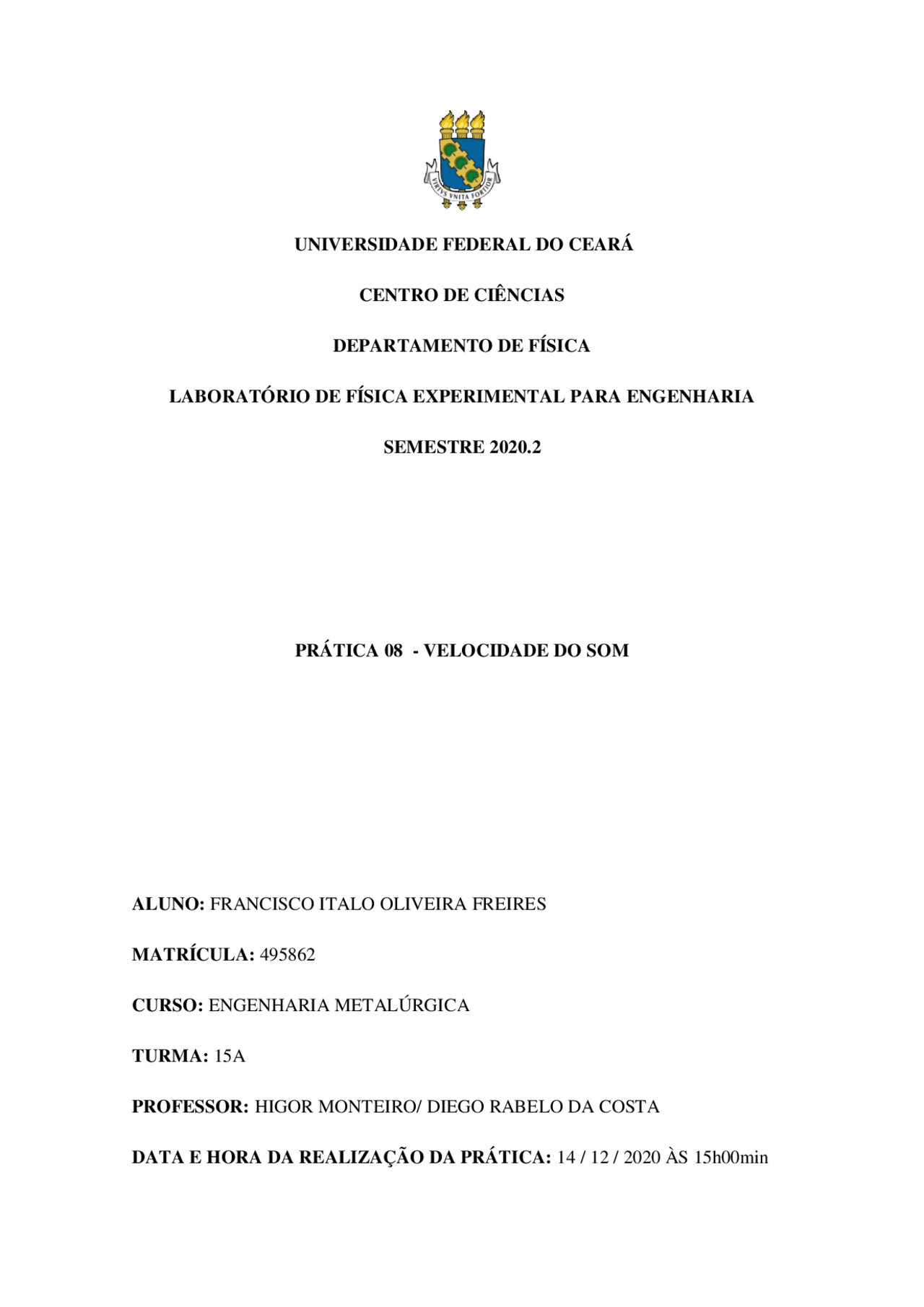 Relatório 8 Física Experimental Docsity