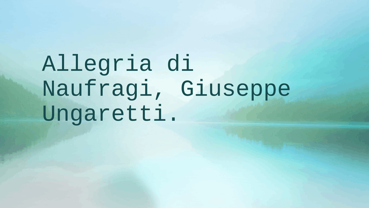 Allegria Di Naufragi Giuseppe Ungaretti Docsity