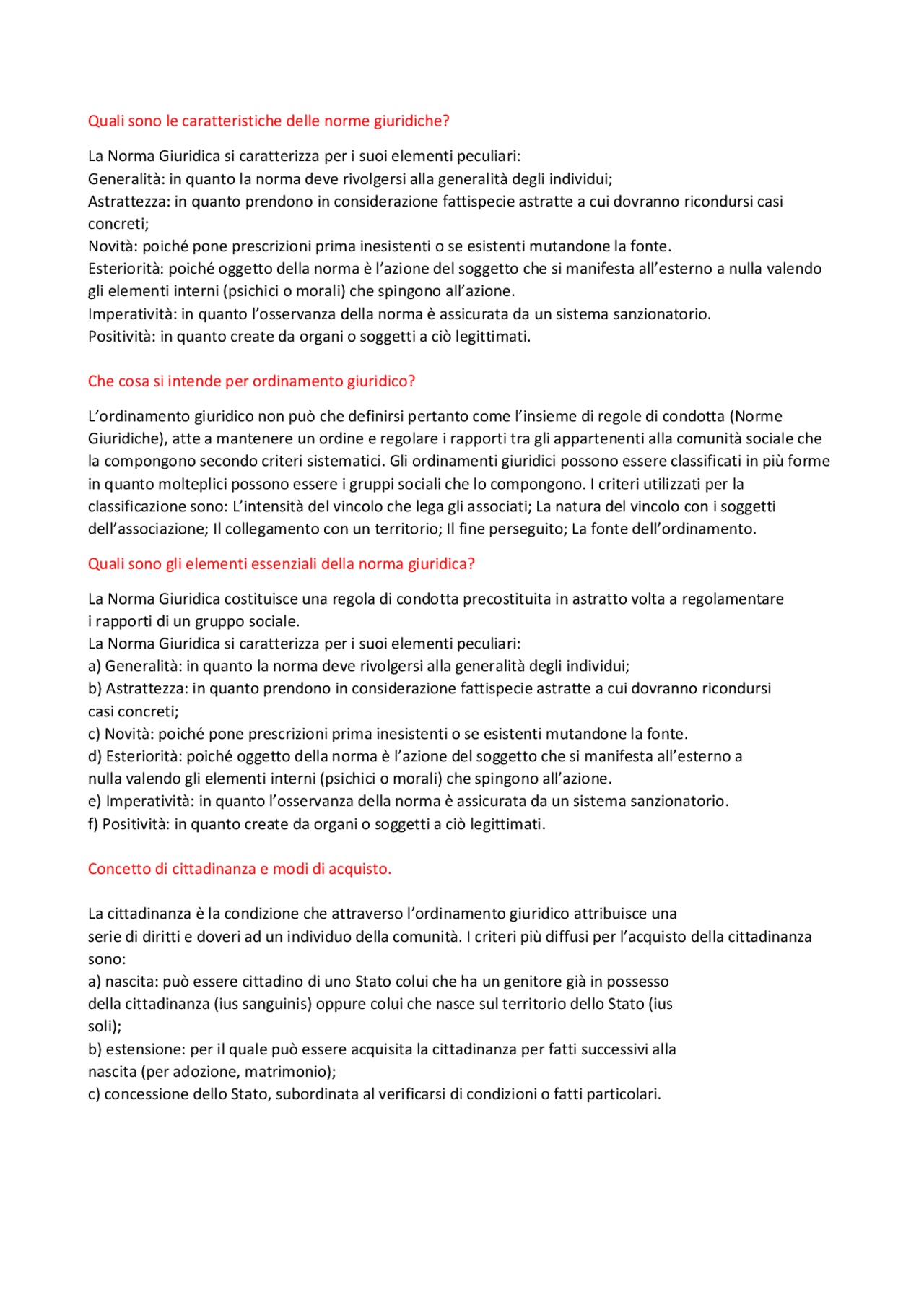 Domande Aperte Diritto Pubblico Panieri Di Diritto Docsity