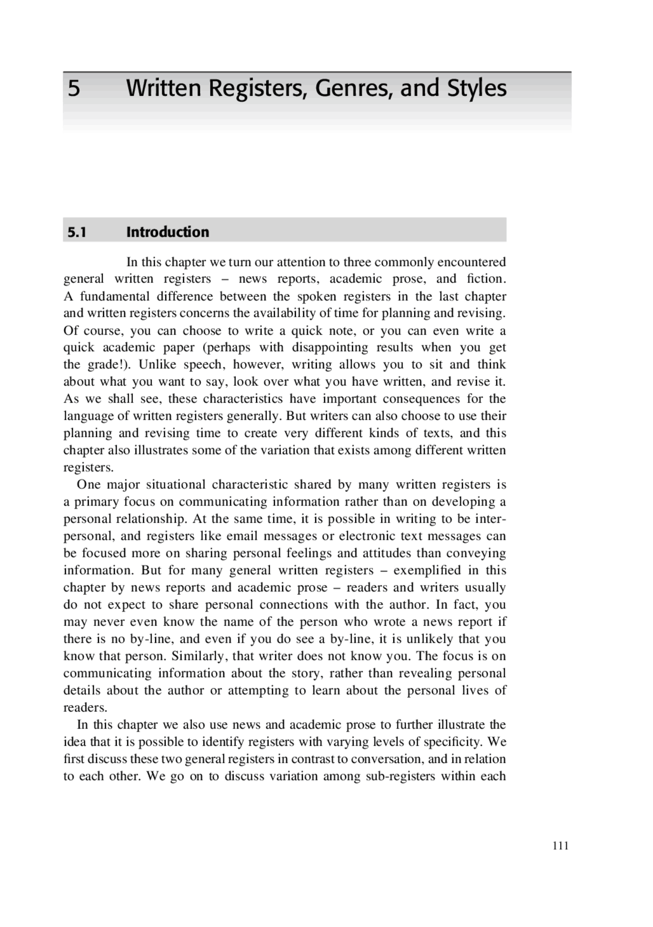 Register, genres and styles. Chapter 5 - Docsity