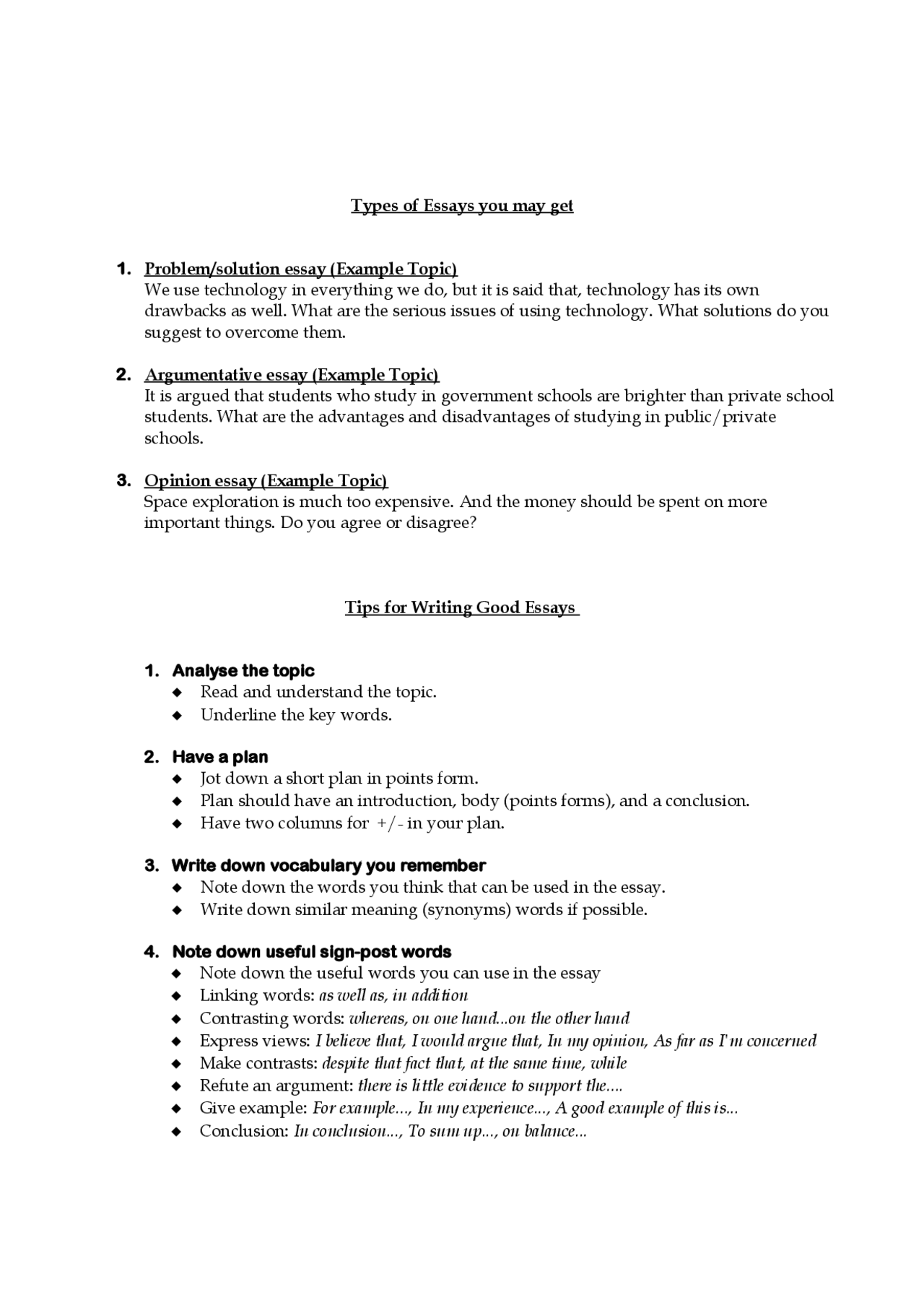 essay in english to practice | Appunti di Linguistica Inglese | Docsity