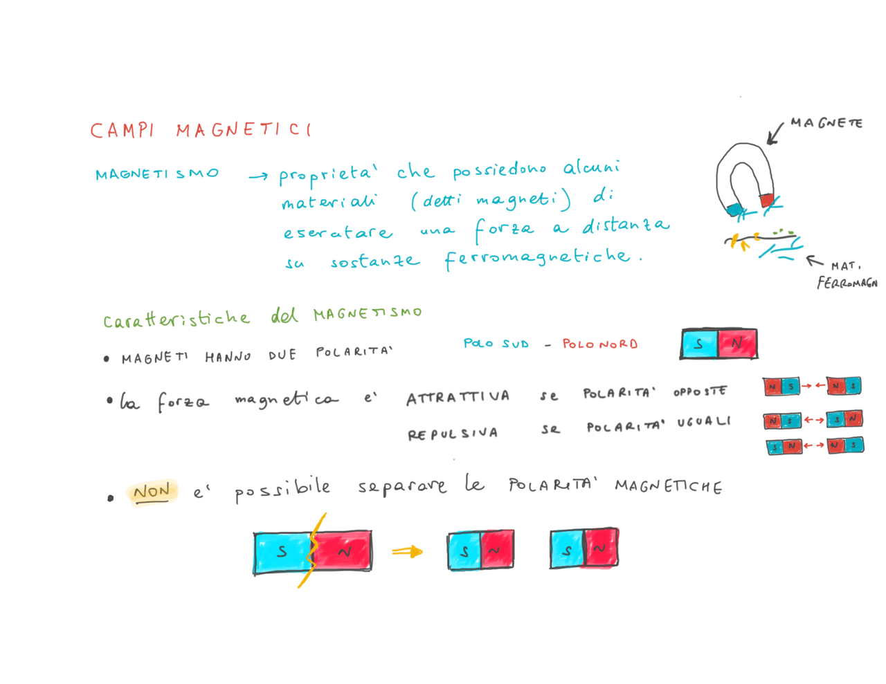 Il campo magnetico e il magnetismo - Docsity