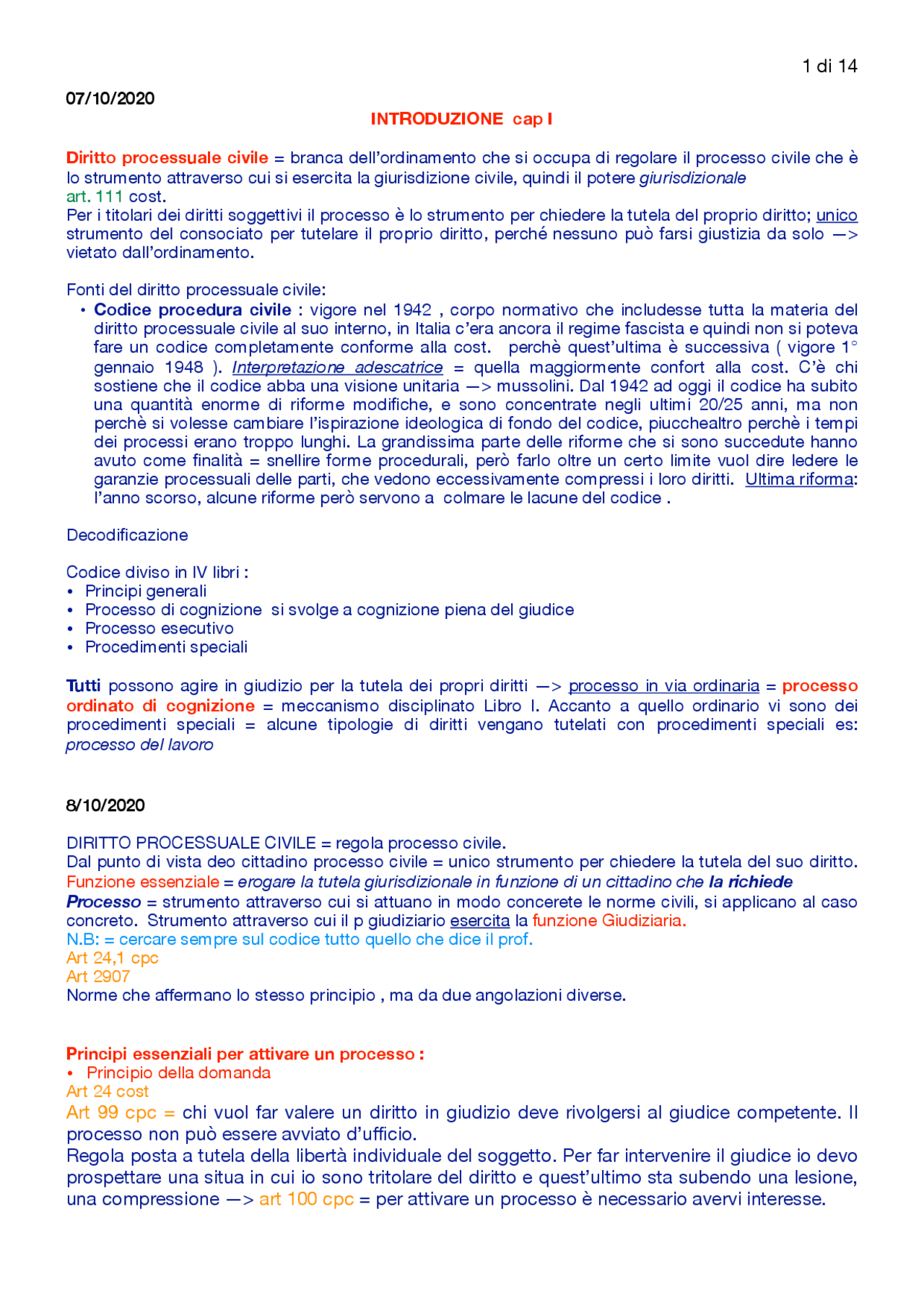 Appunti Procedura Civile Docsity