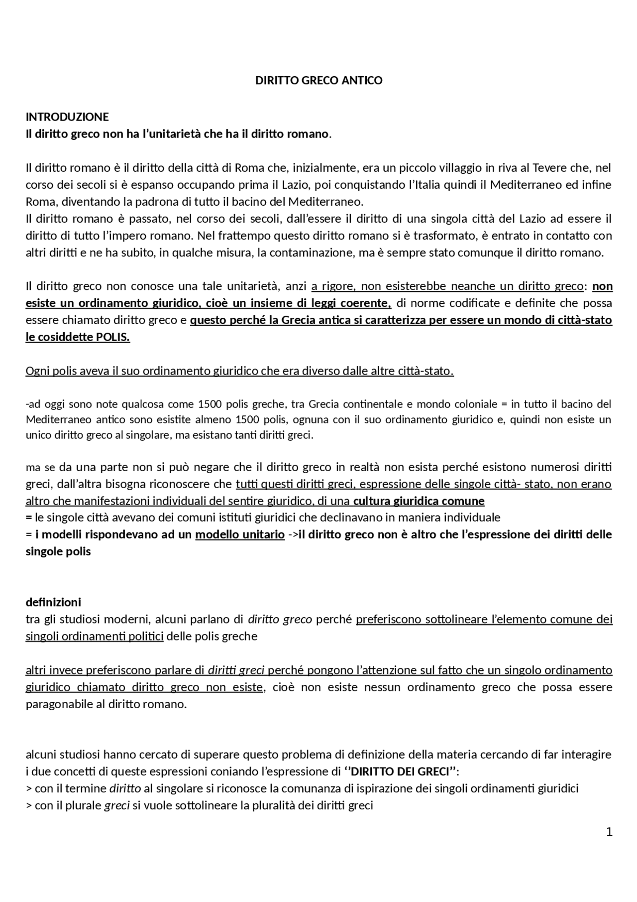 Appunti Di Diritto Greco Antico Docsity