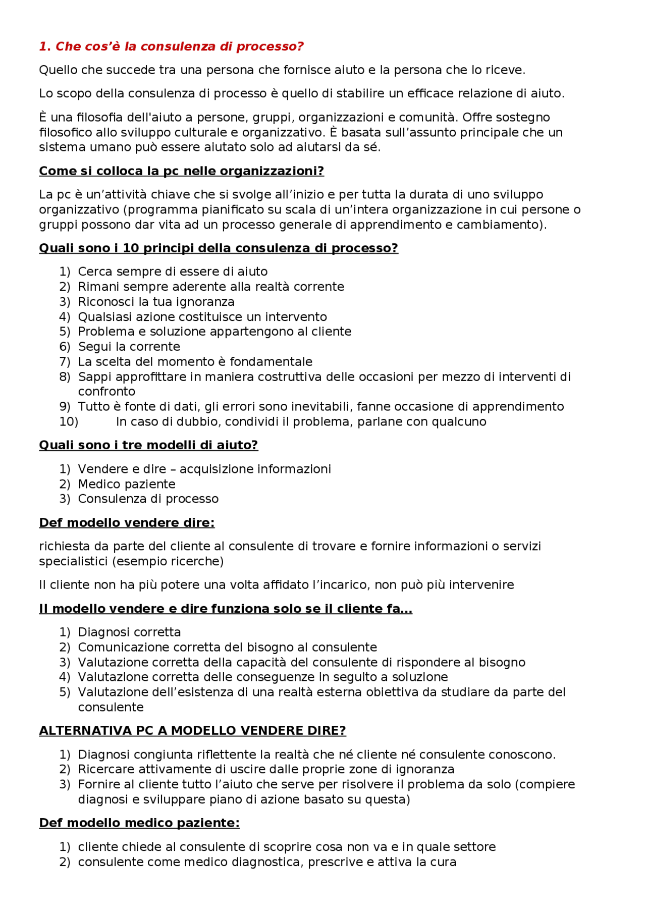 La Consulenza Di Processo E Schein Docsity