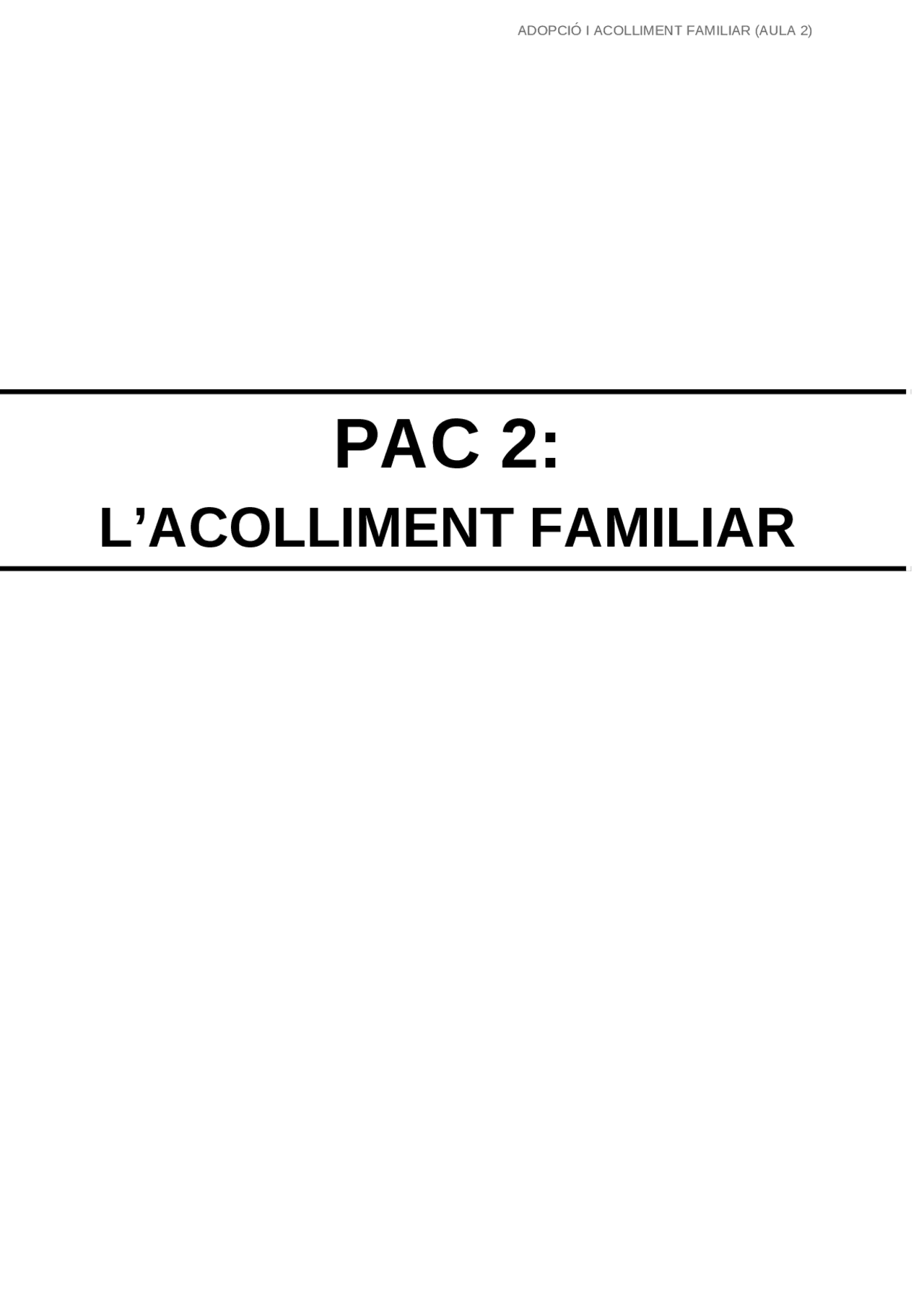 Acolliment Familiar Docsity