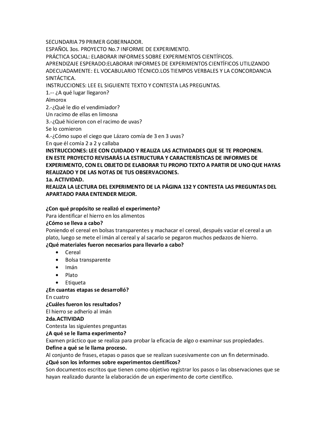 ¿Que es un experimento? - Docsity