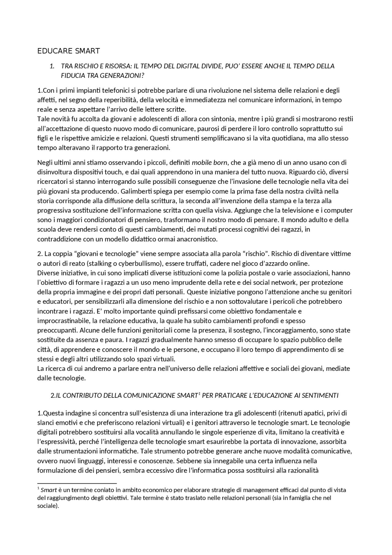 Educare Smart Di Fiammetta Fanniza Docsity