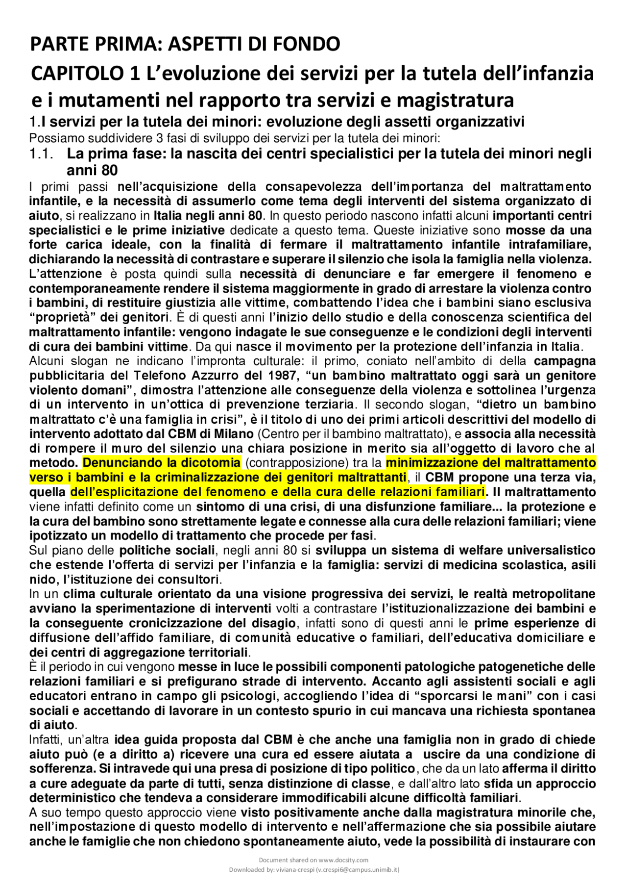Bambini E Famiglie In Difficoltà Docsity