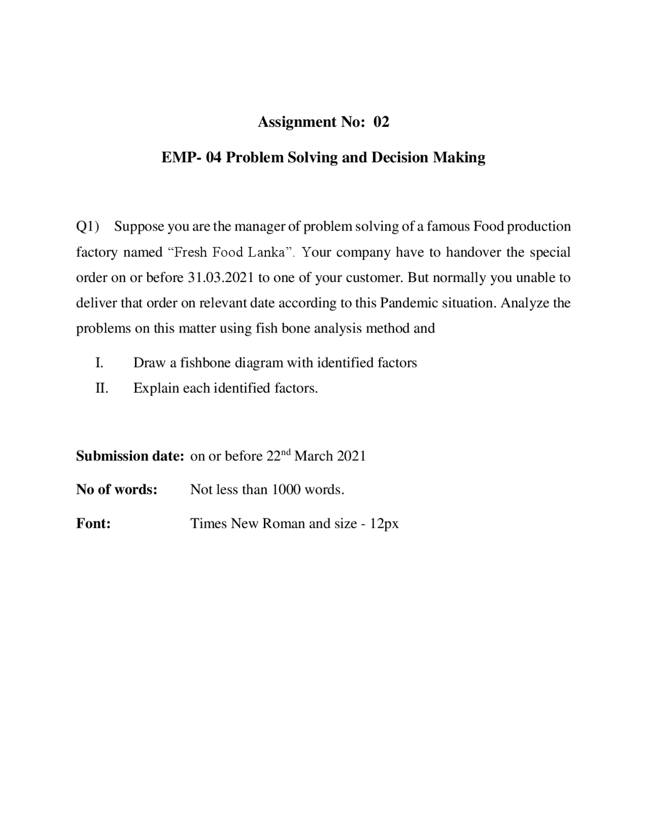 Problem Solving And Decision Making Docsity