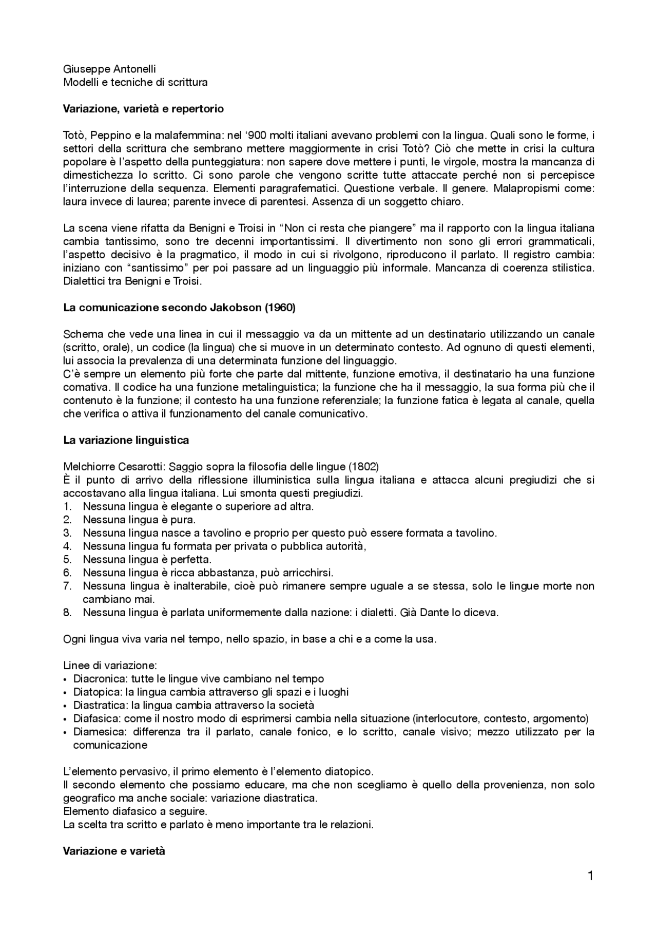 Appunti Di Modelli E Tecniche Di Scrittura Docsity