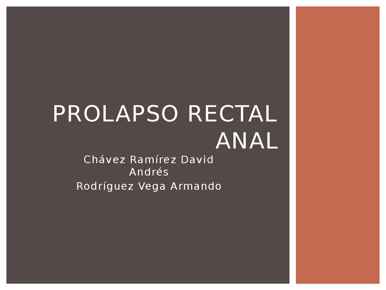 Prolapso rectal anal - Docsity