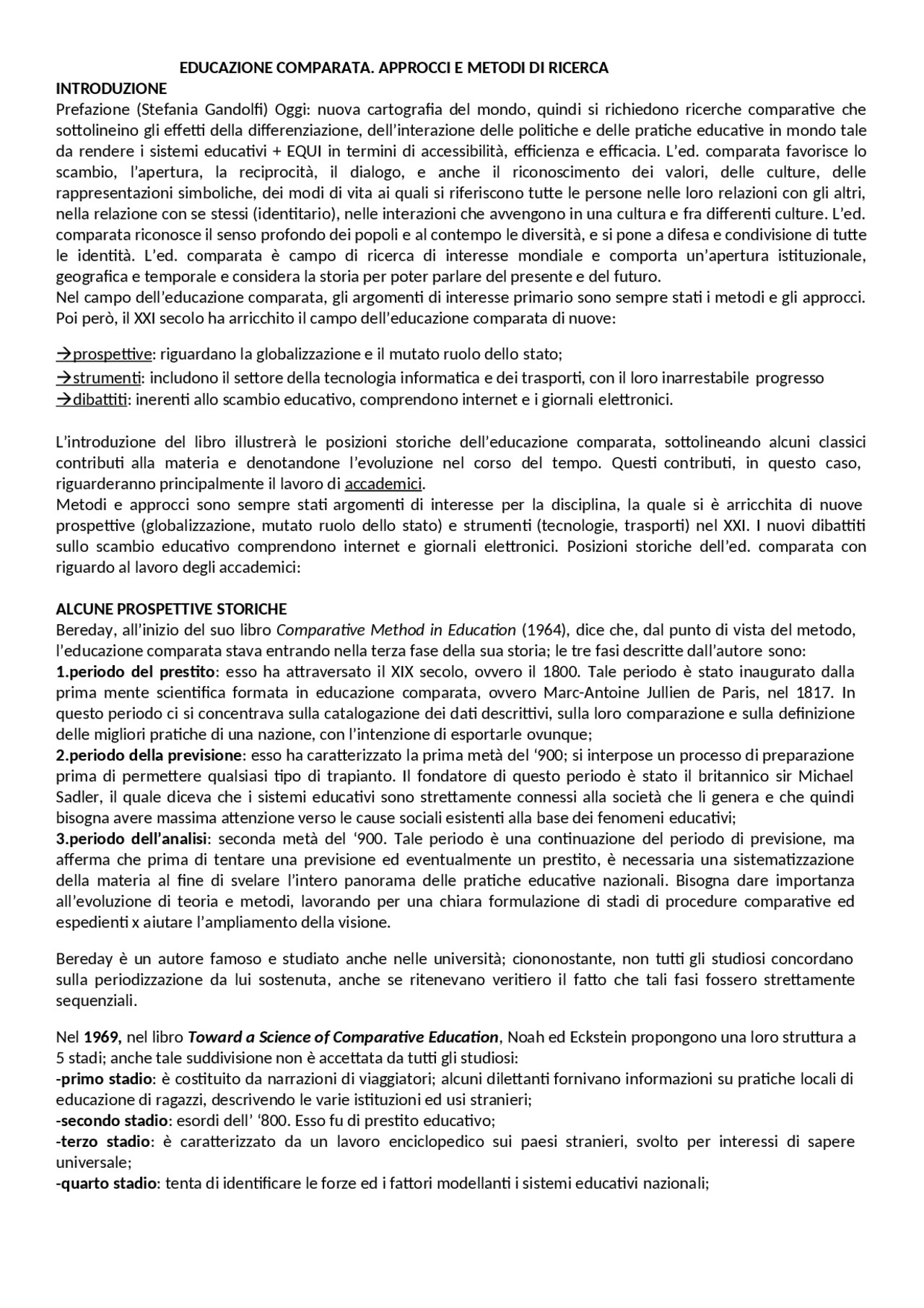 Educazione Comparata Docsity