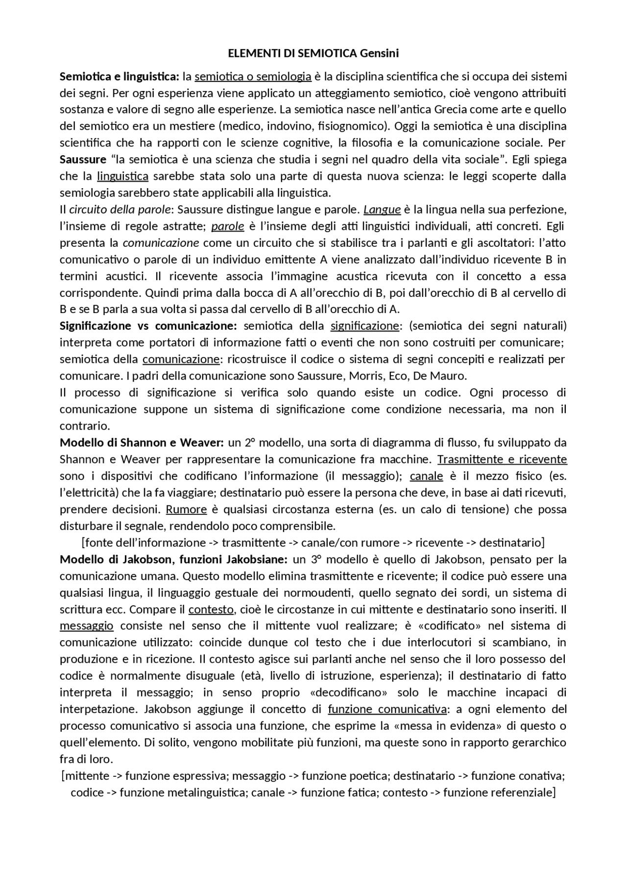 Elementi Di Semiotica Docsity